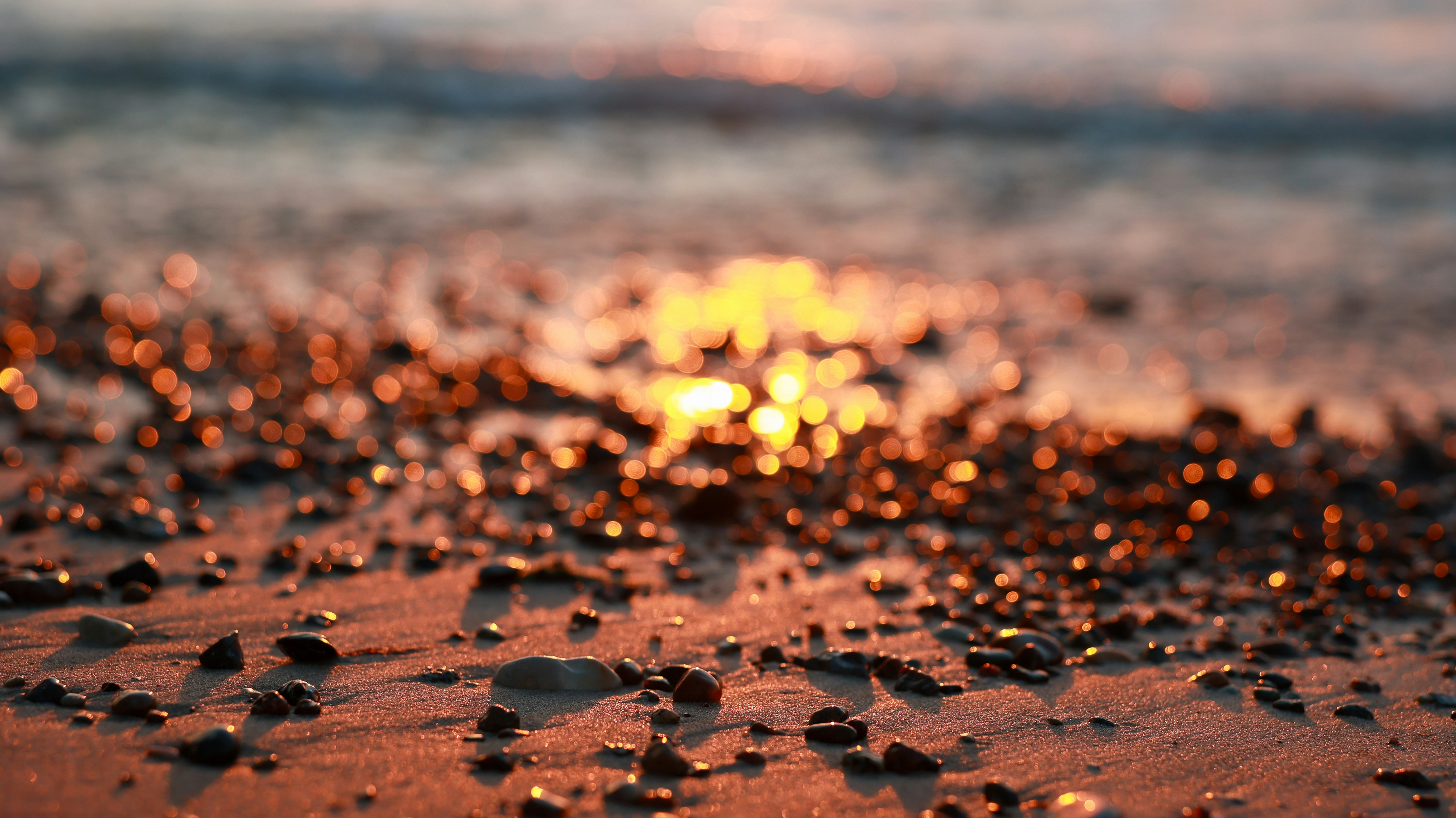 Ember Crown on the Shore: Pebbles Glow at Dusk