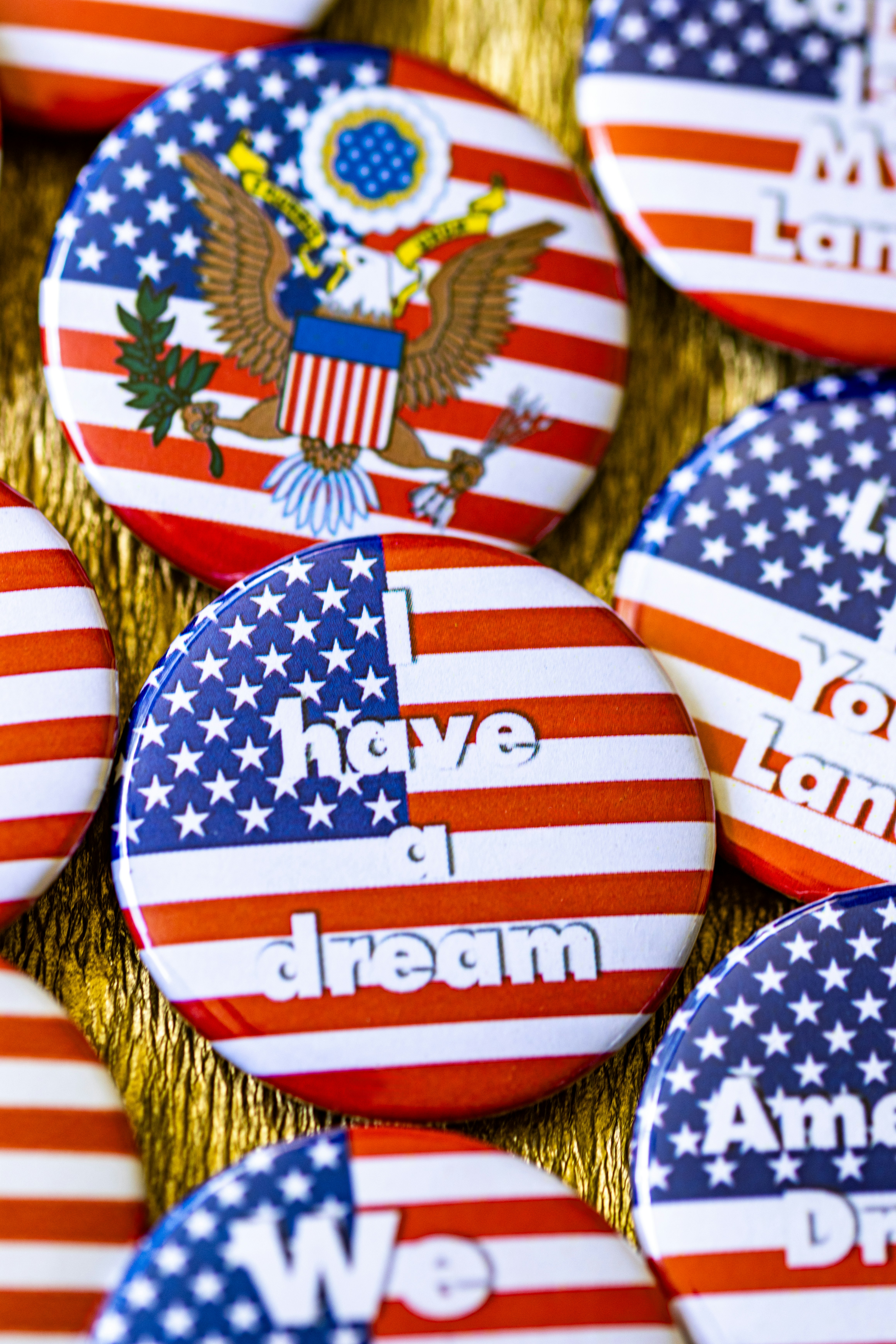 A close up of a bunch of patriotic buttons photo – Free Flag Image on ...