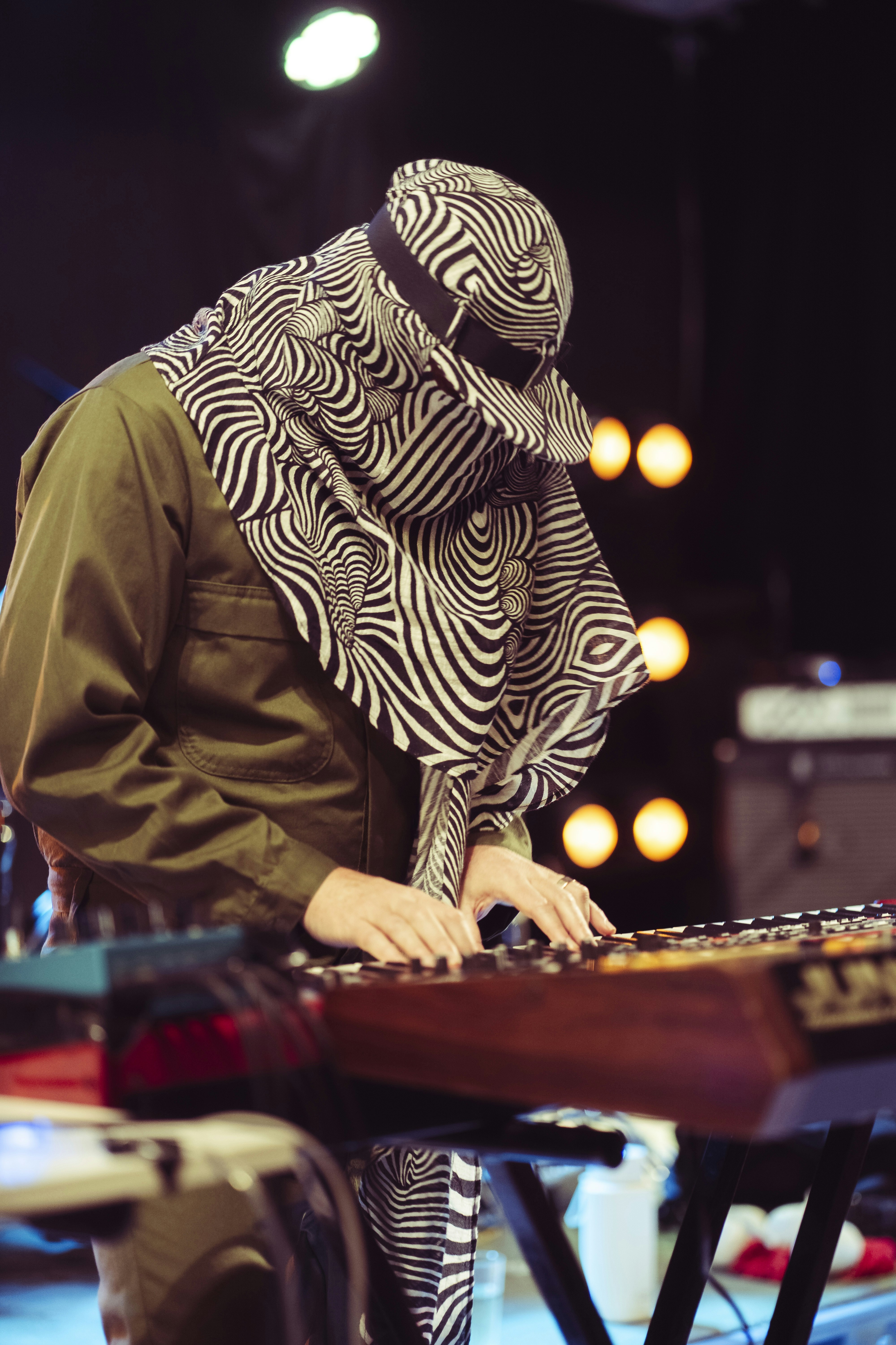 Zebra-Stripe Veil Over the Keys