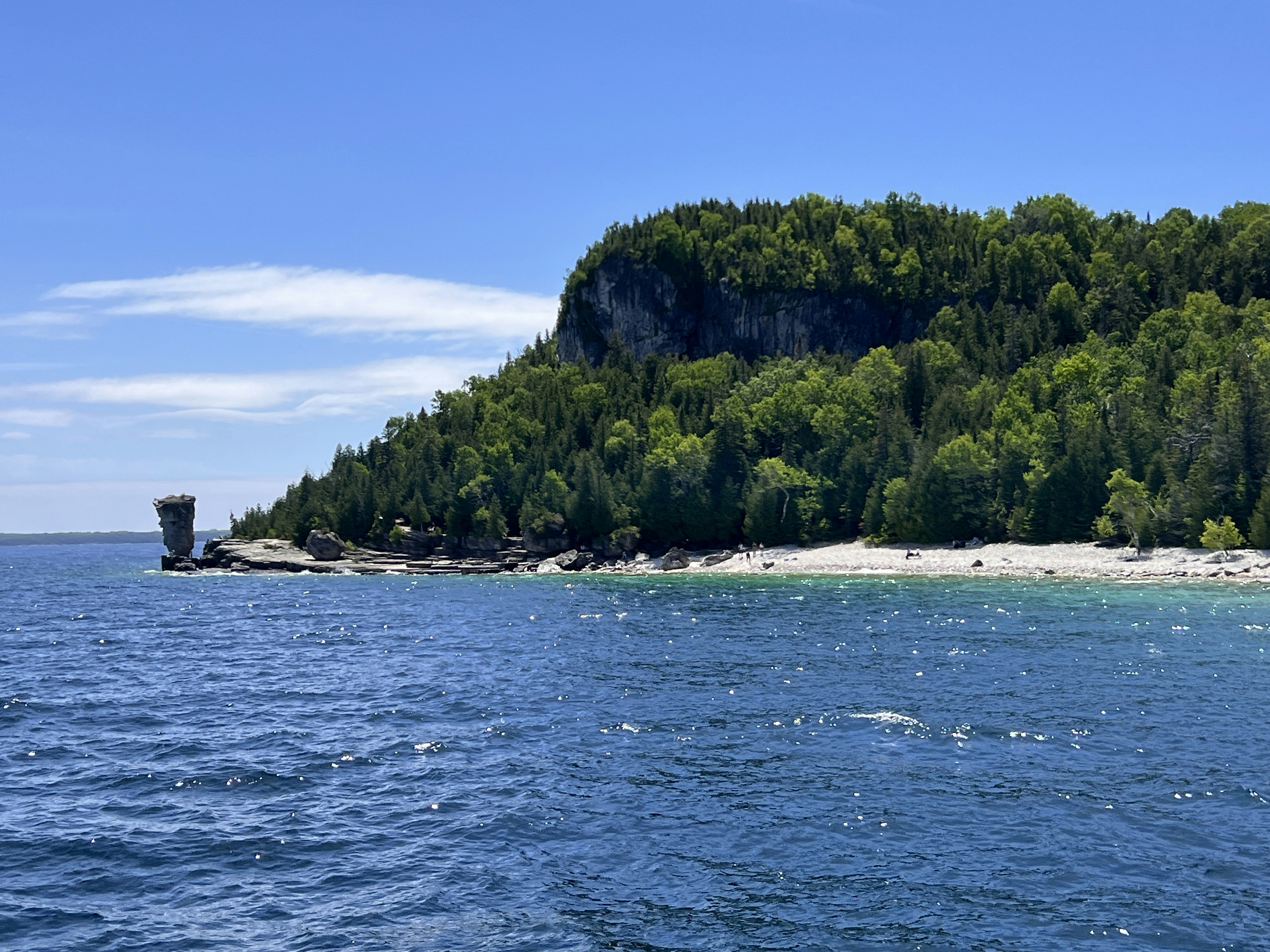 Verdant Cliffs Fringing a Calm Blue Sea