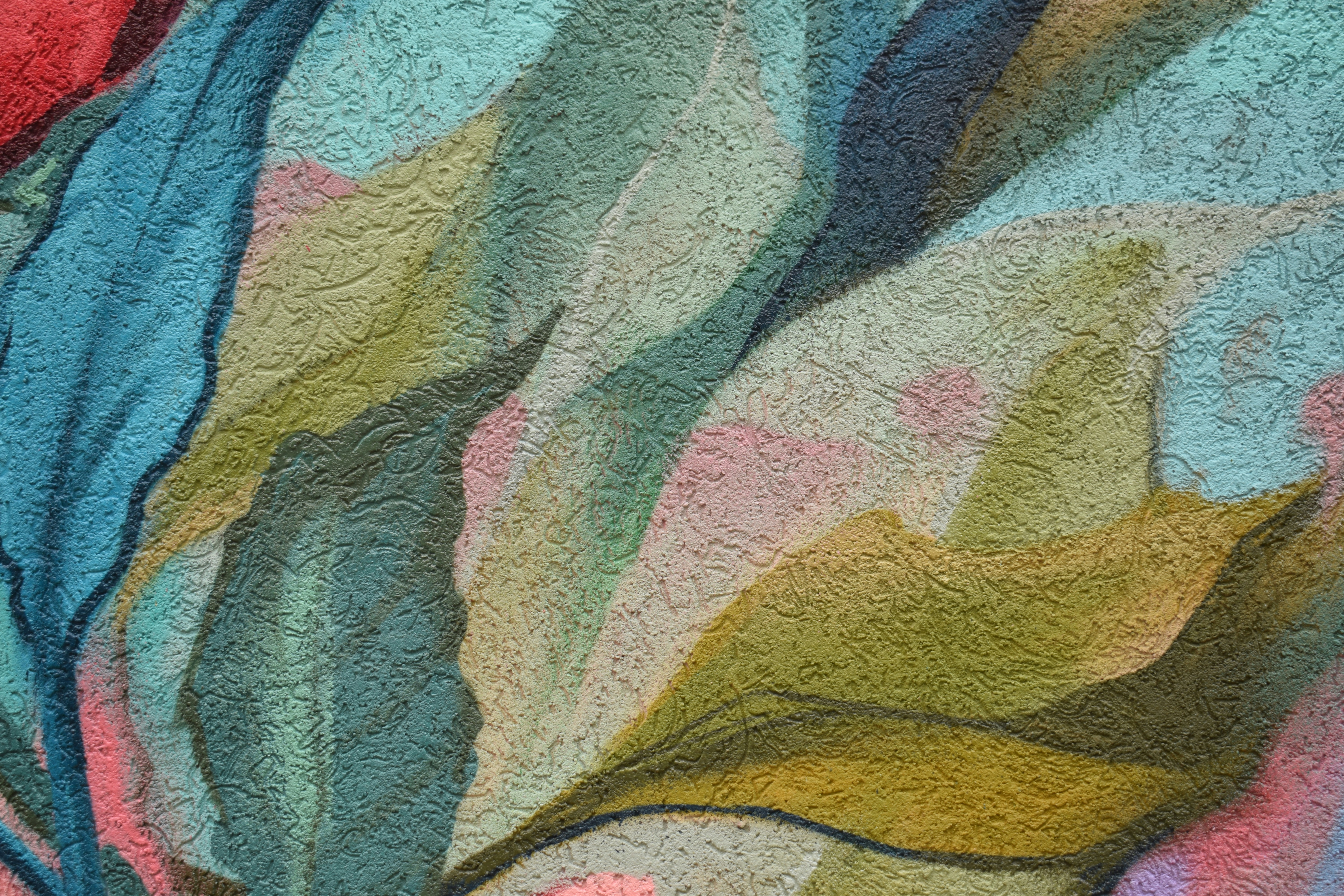 A close up of a painting of leaves photo – Free Texture Image on Unsplash
