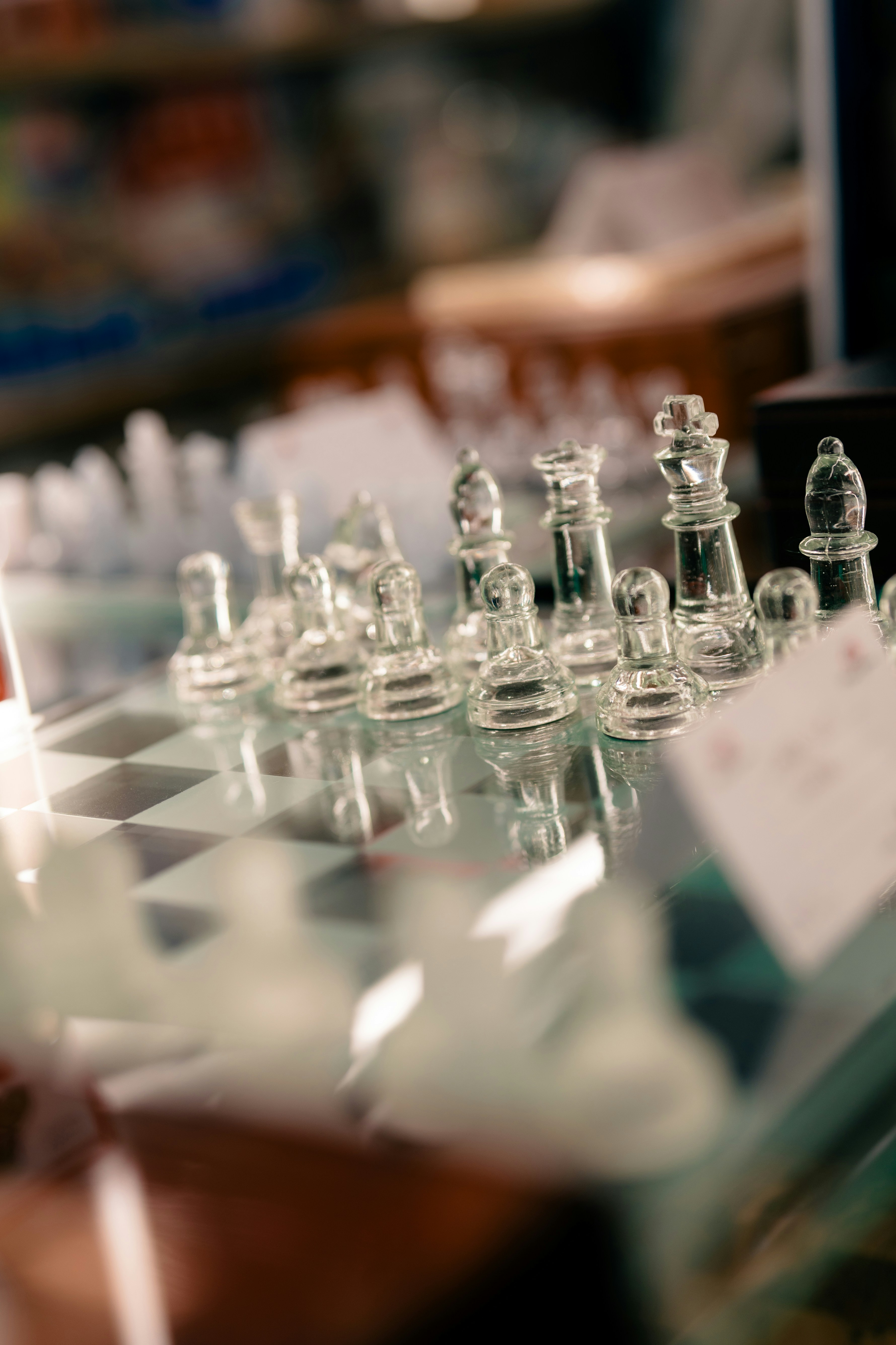 Crystal Kings on a Glassboard: A Close-Up Study of Light and Reflections