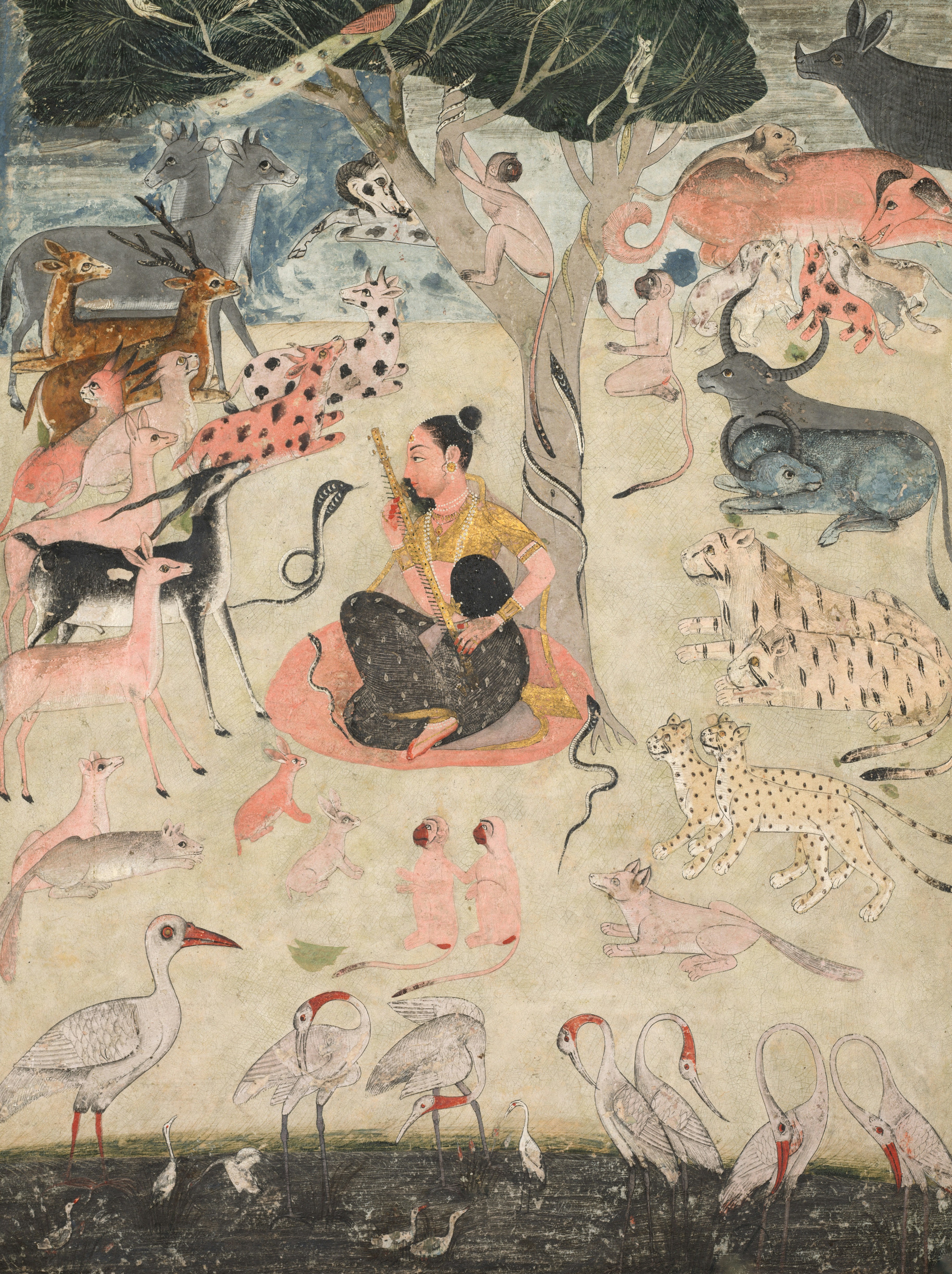 The Attractions of Music c. 1680 Central India, 17th century Gum tempera, ink, and gold on paper https://www.clevelandart.org/art/1971.87