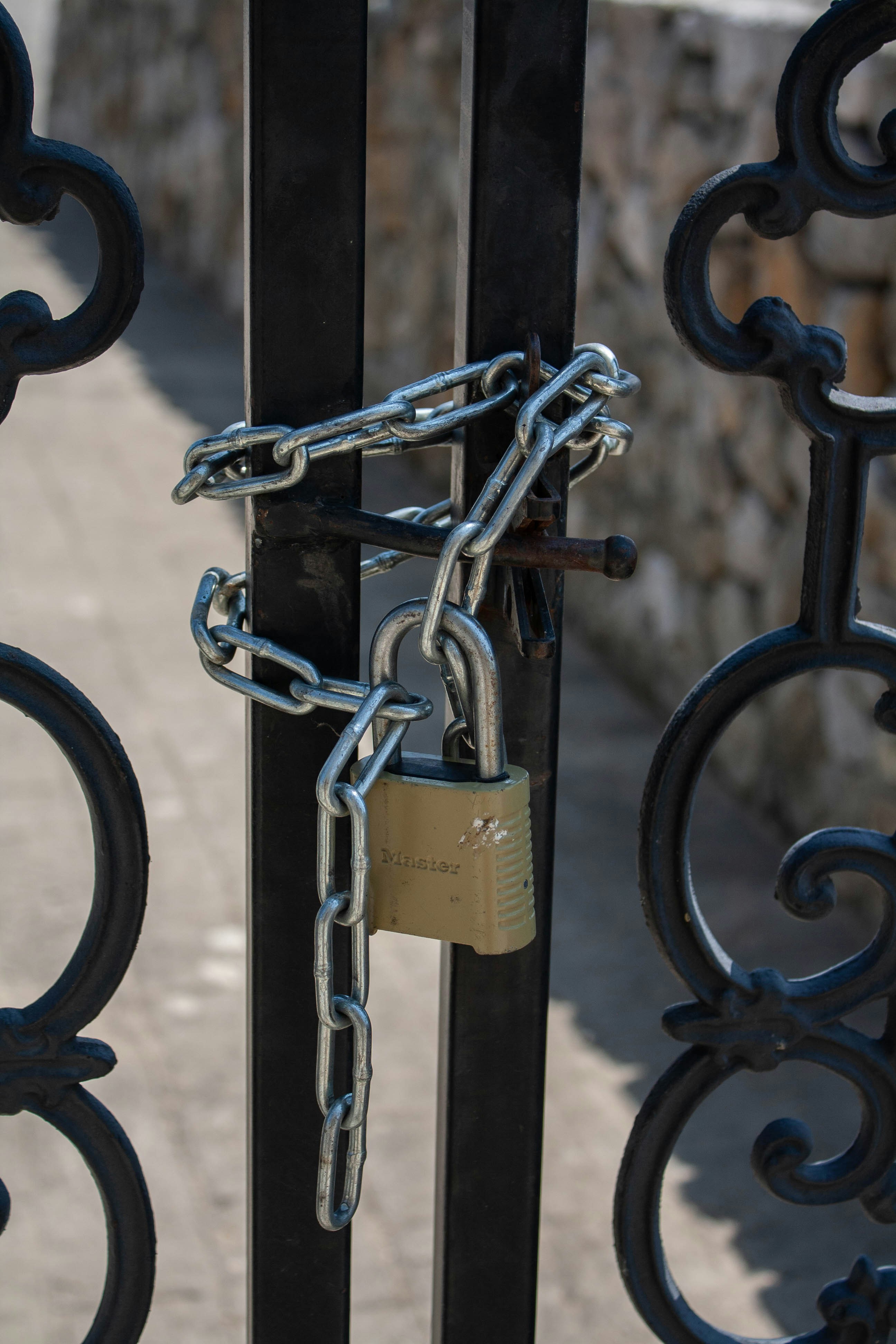 A padlock is attached to a gate with a padlock photo – Free Locked gate ...