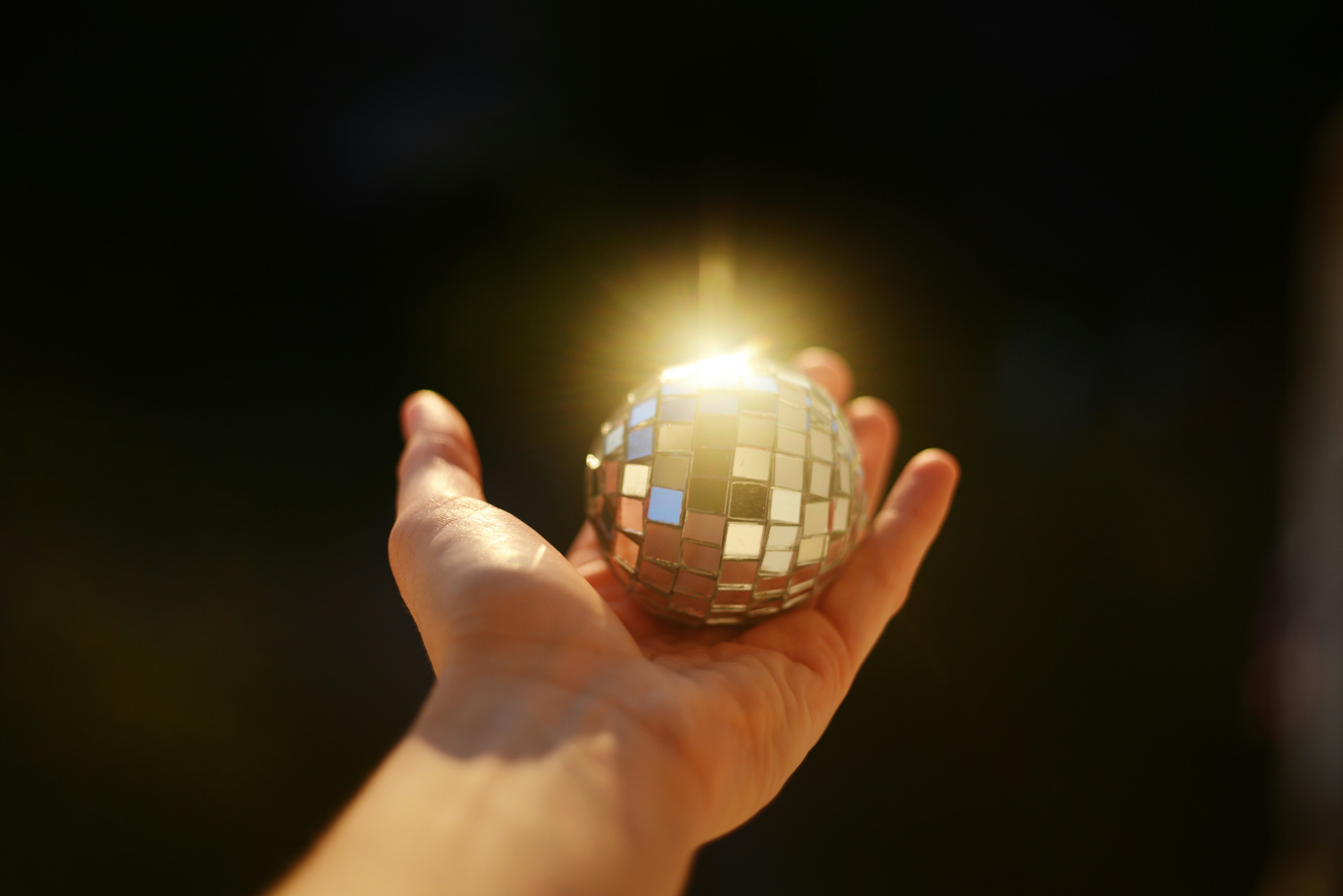 A person holding a disco ball in their hand photo – Free Kyiv Image on ...