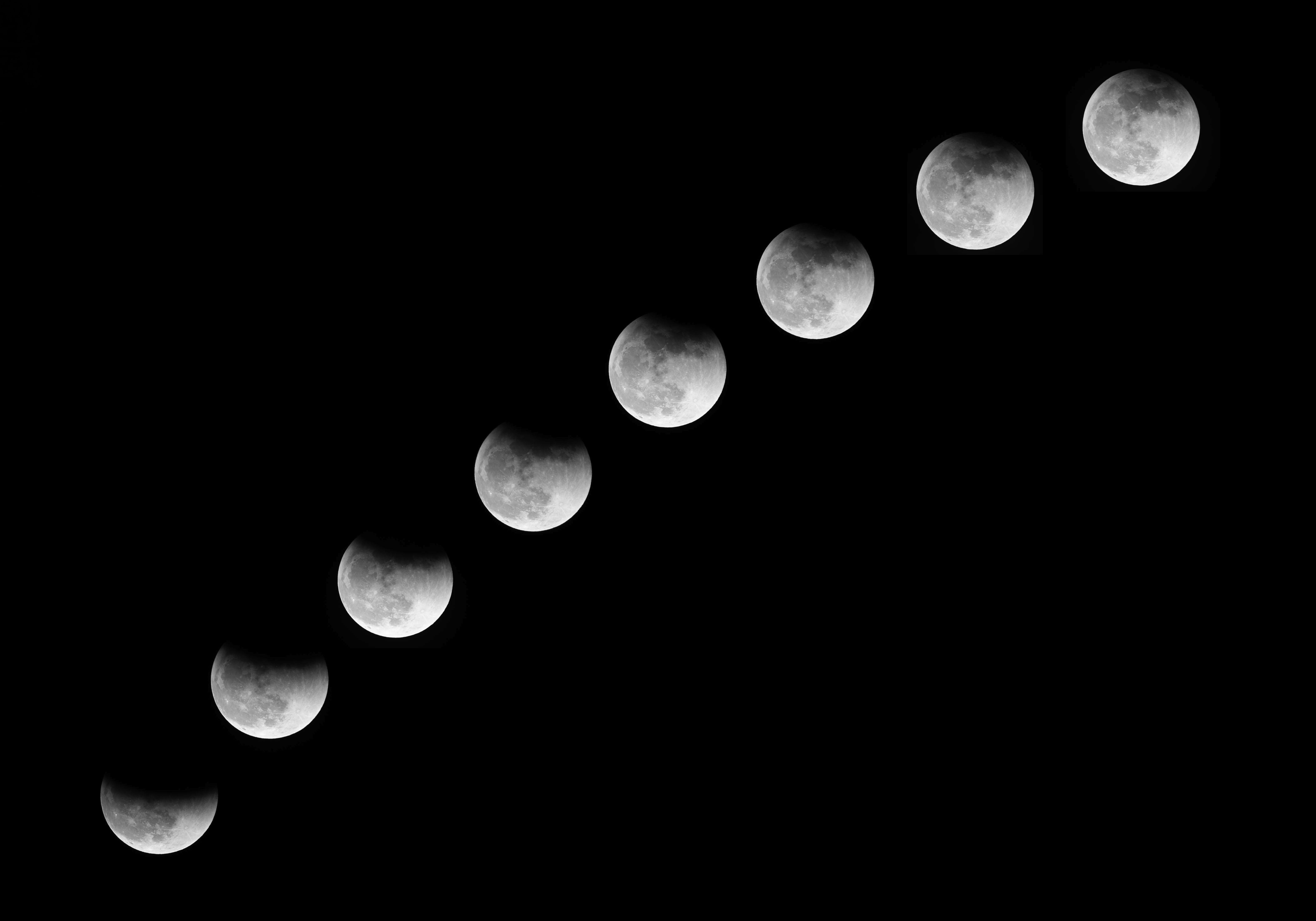 Una larga línea de fases de la luna foto – Imagen de Experimental ...