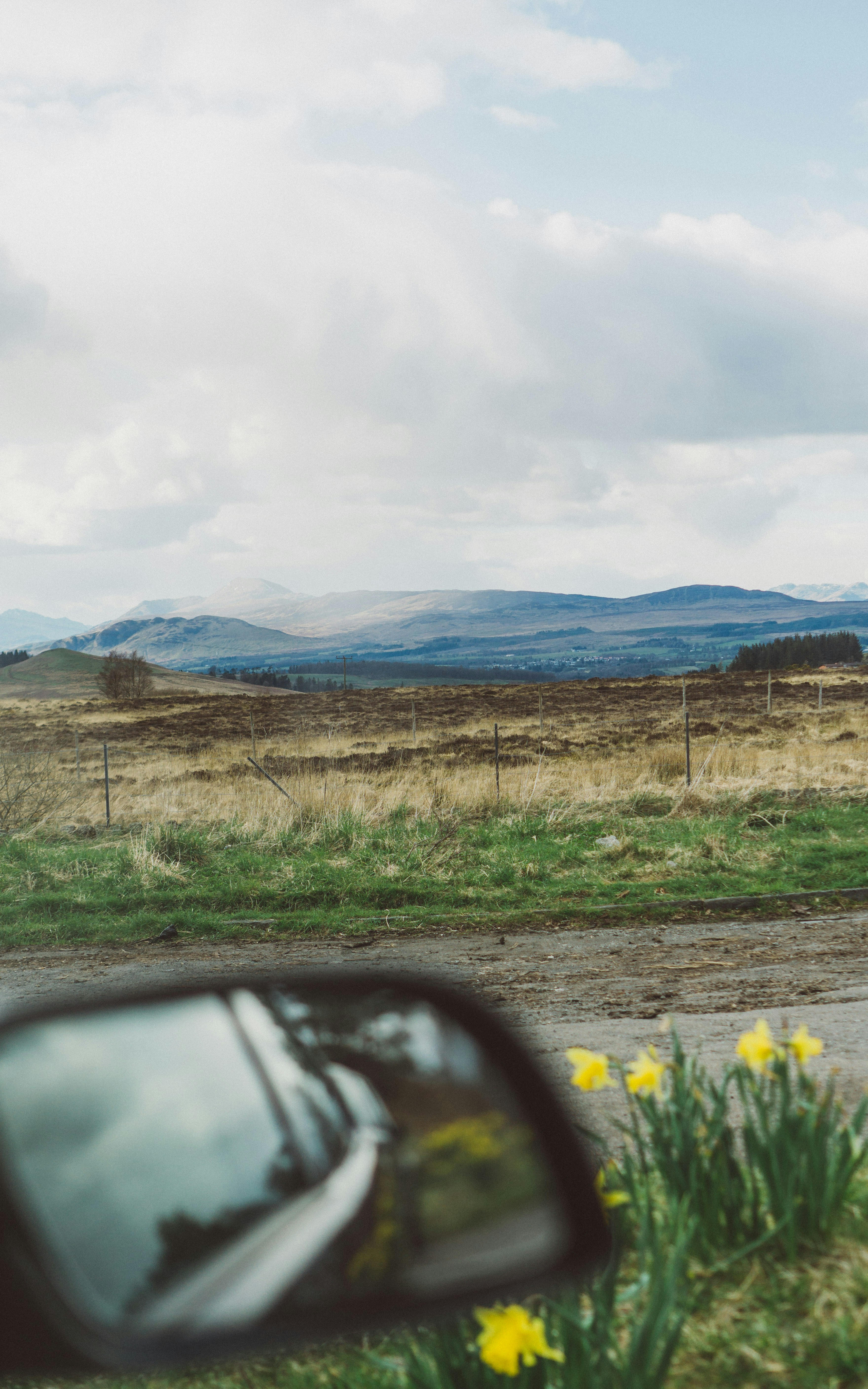 Rearview of a Quiet Moorland with a Glimpsed Horizon