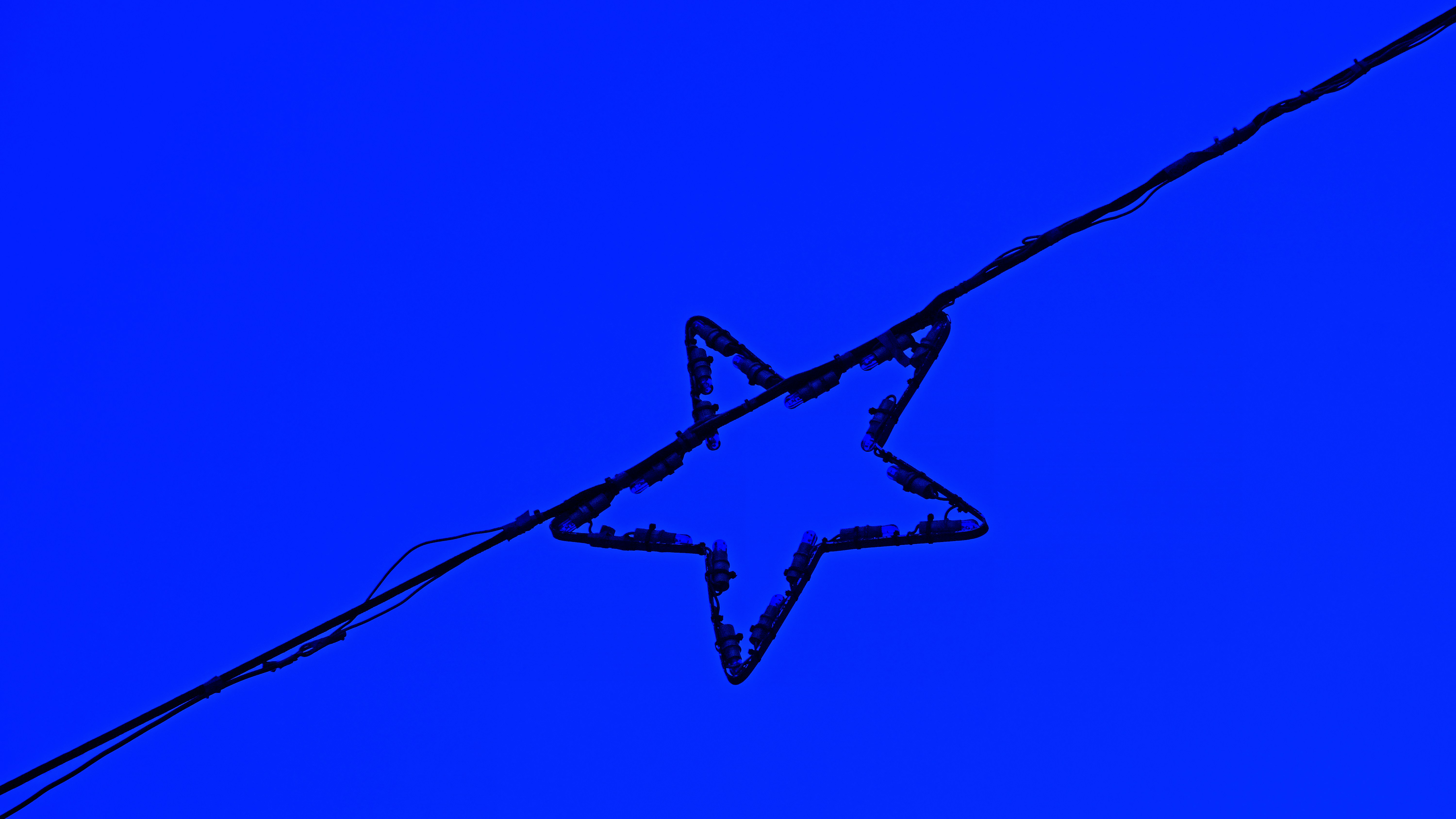 Indigo Backdrop, Diagonal Star: A Minimalist Ornament Portrait