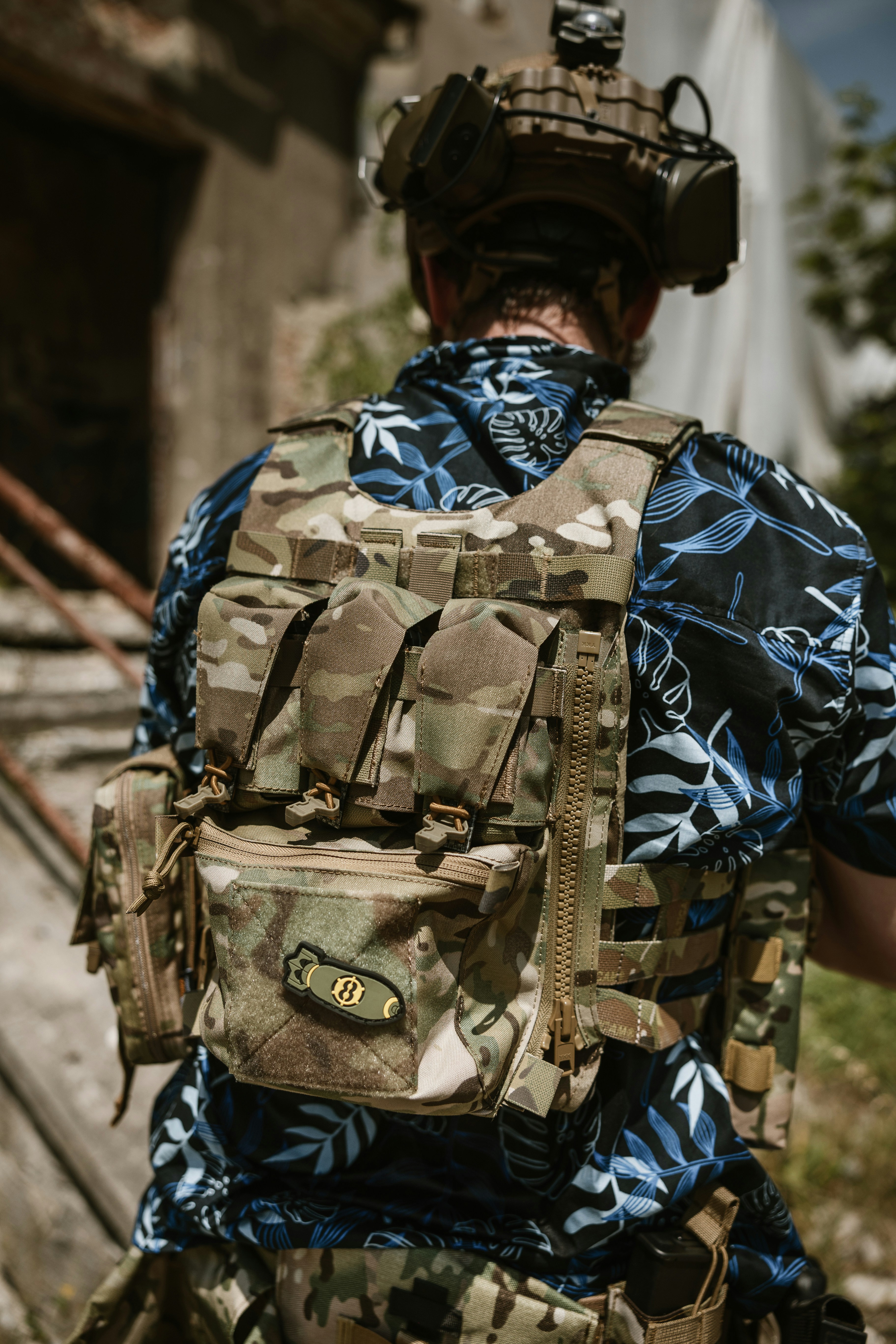 Airsoft player during the game