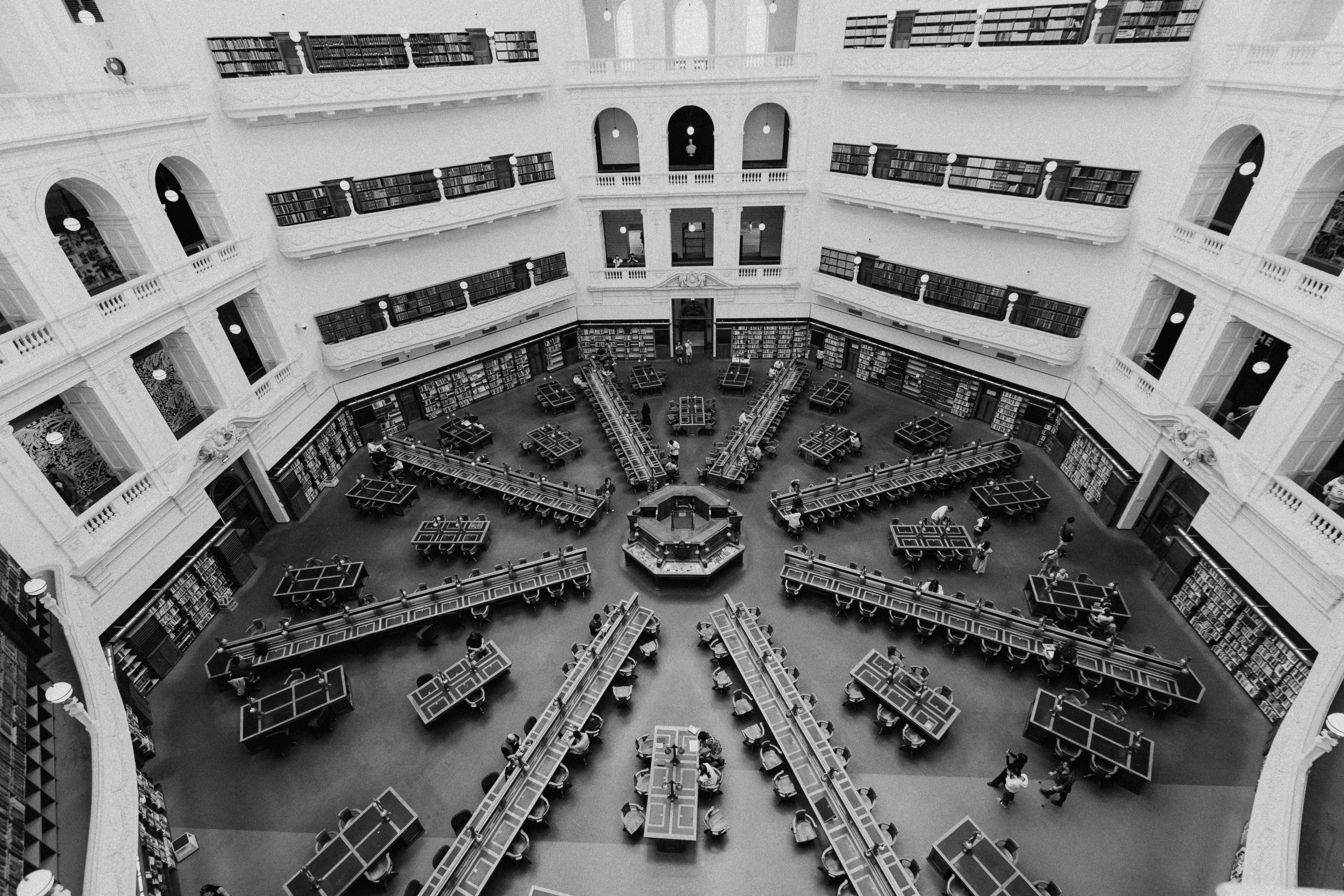 Radial Silence: Center Stage in a Circular Library Hall