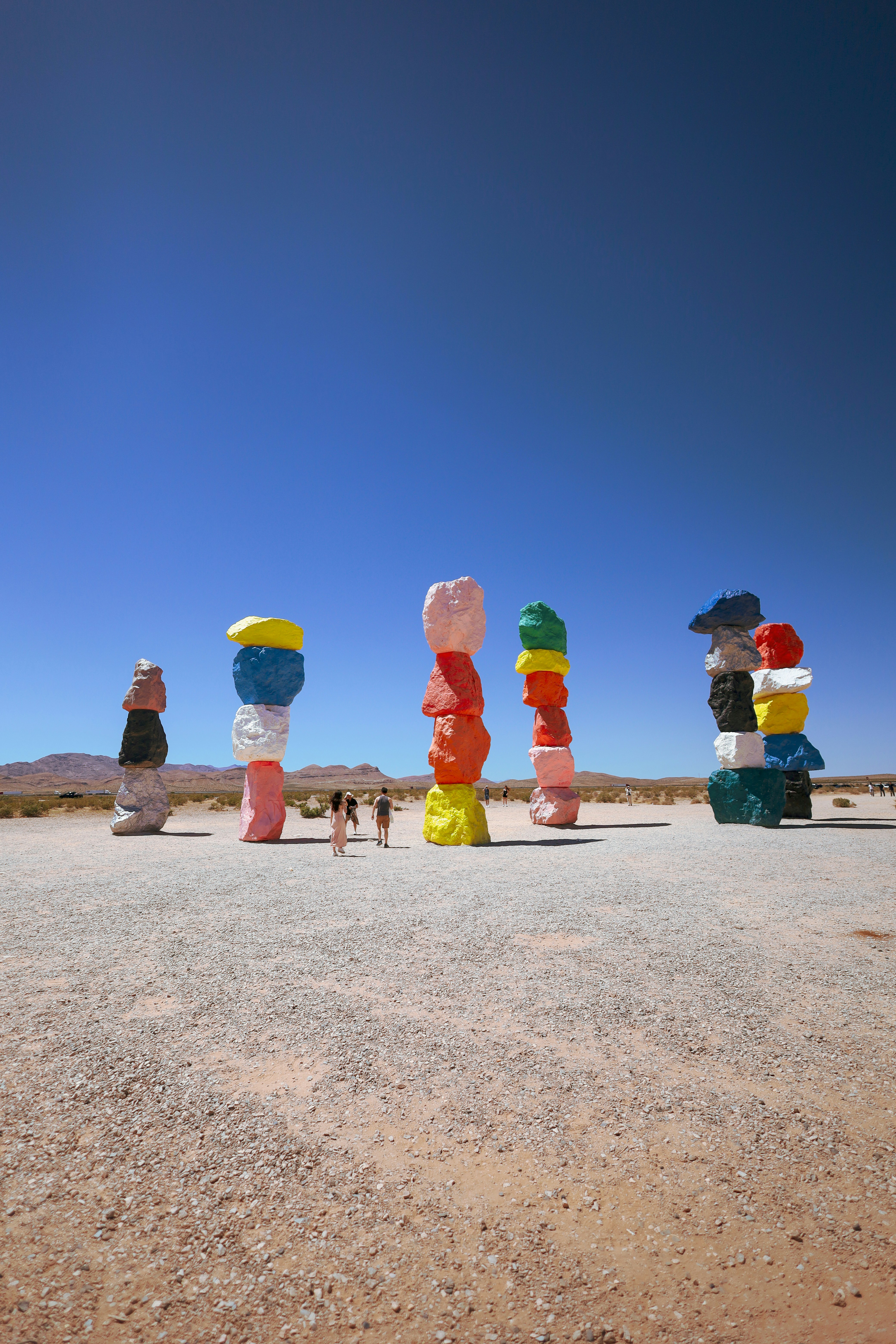 Neon Stacks at Noon: Nevada's Colorful Rock Pillars