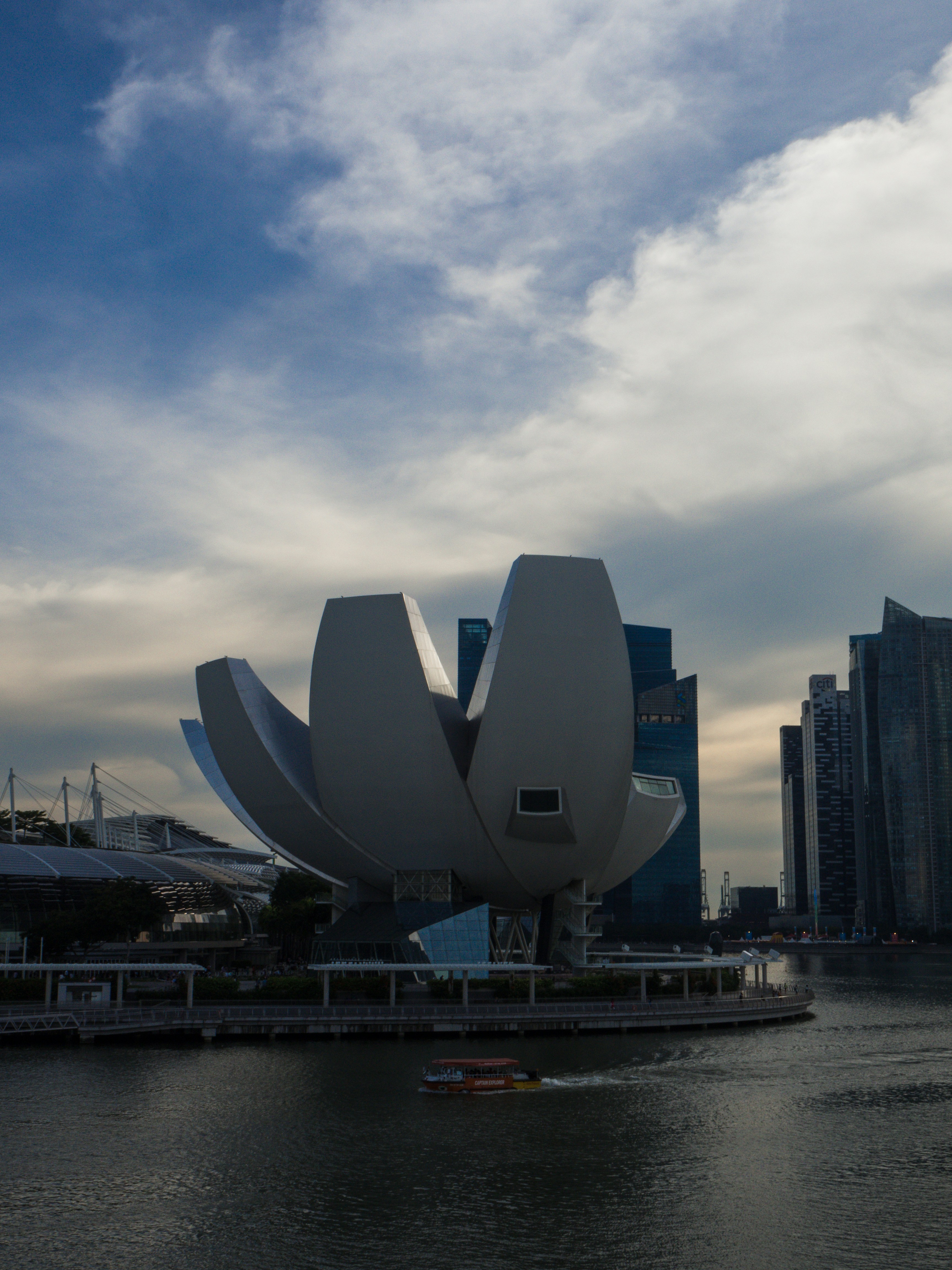 Dusk Over Marina Bay: The ArtScience Museum Unfolds Like a White Lotus