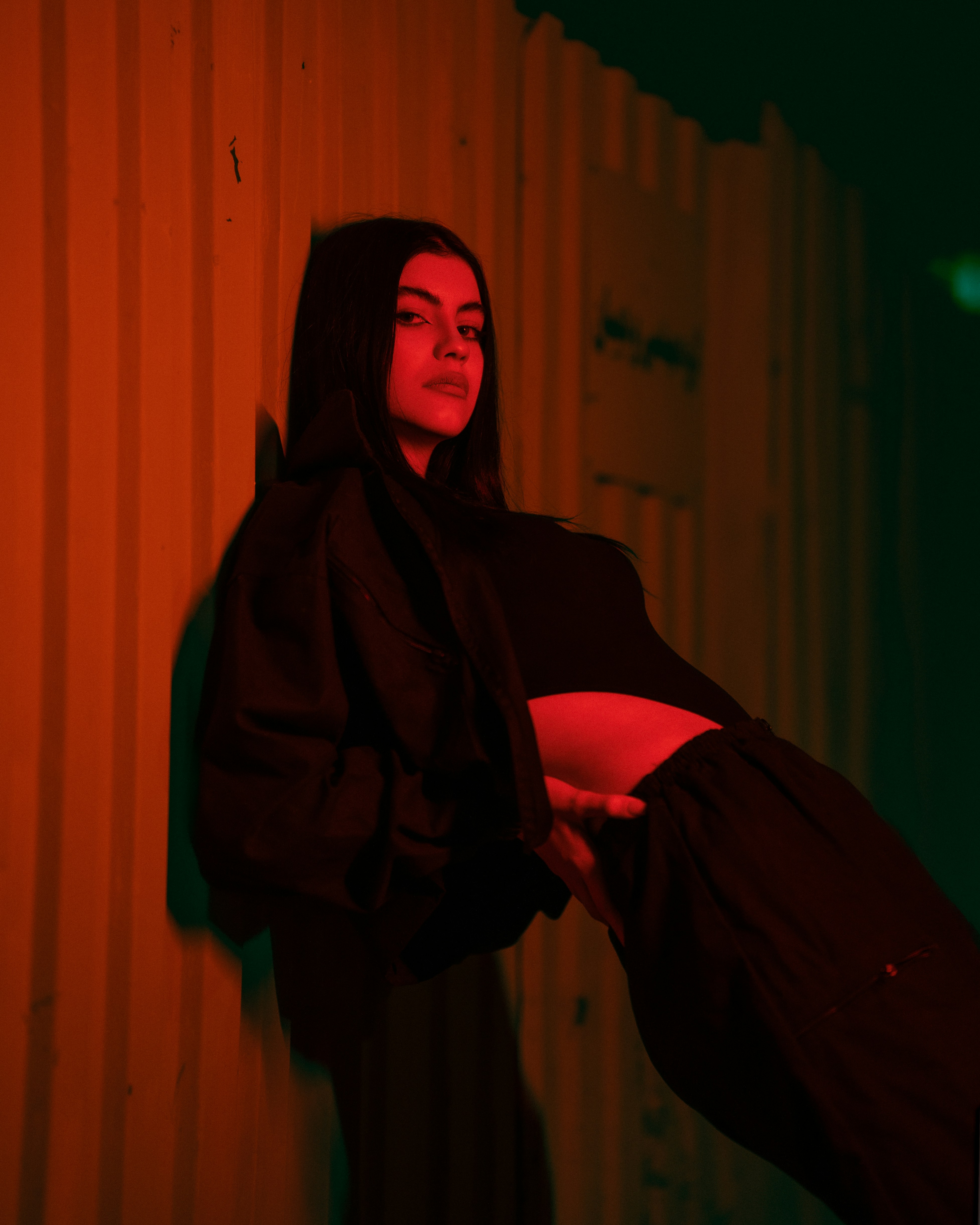 A woman standing in front of a metal wall photo – Free Woman Image on ...