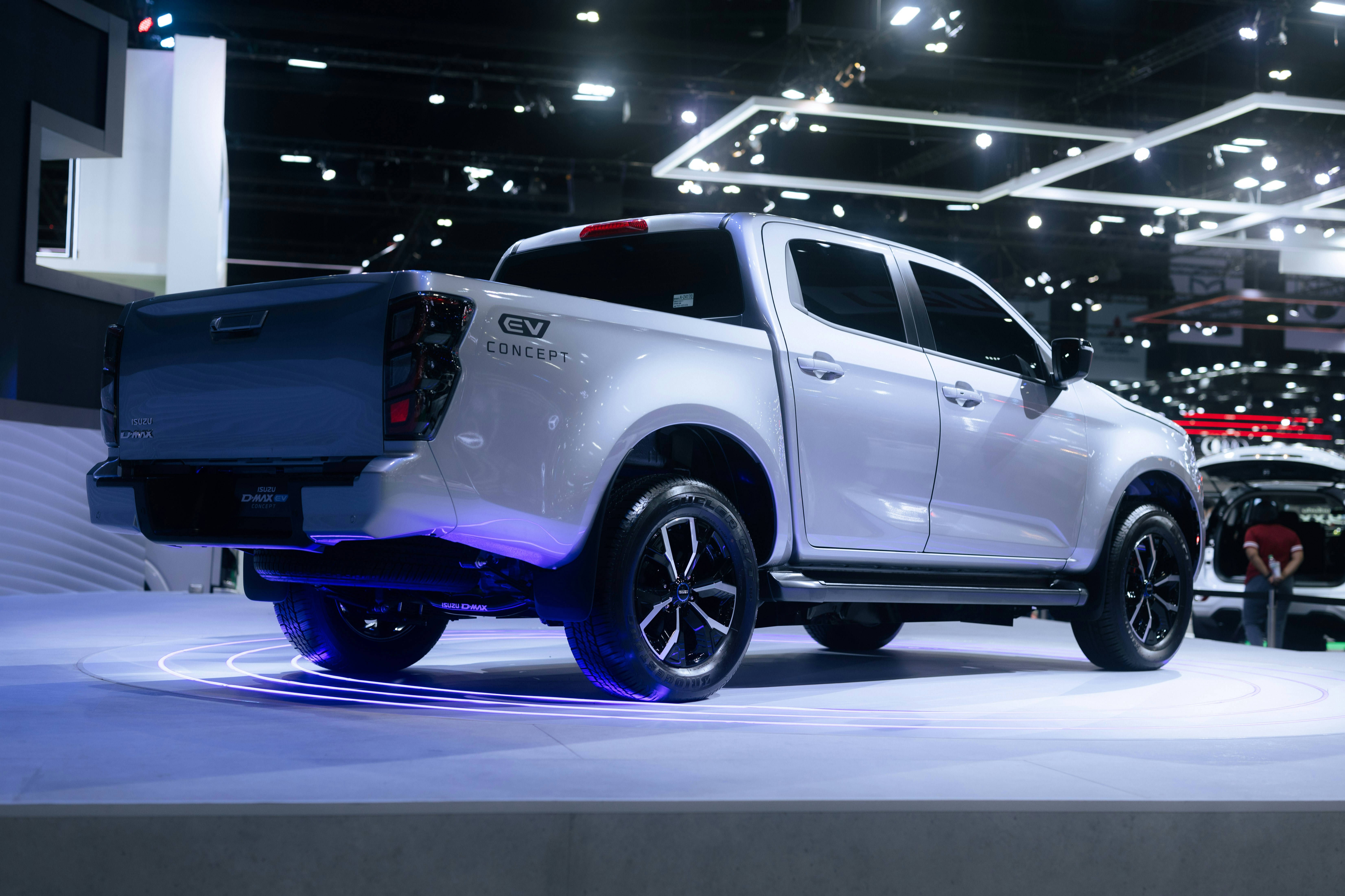 A white pick up truck on display at a show photo – Free Car Image on ...