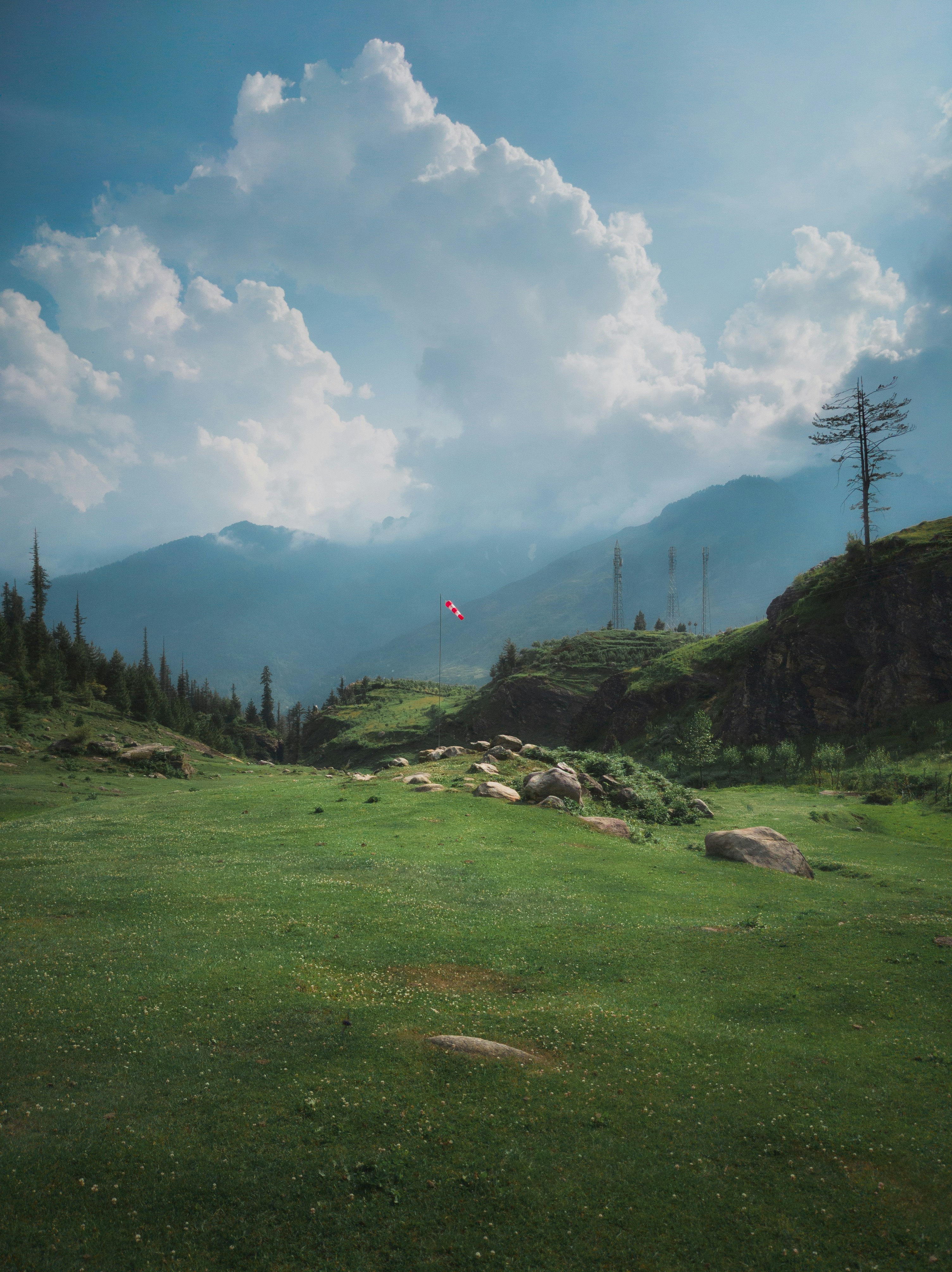 Mountain Meadow Under a Sky of Puffing Clouds