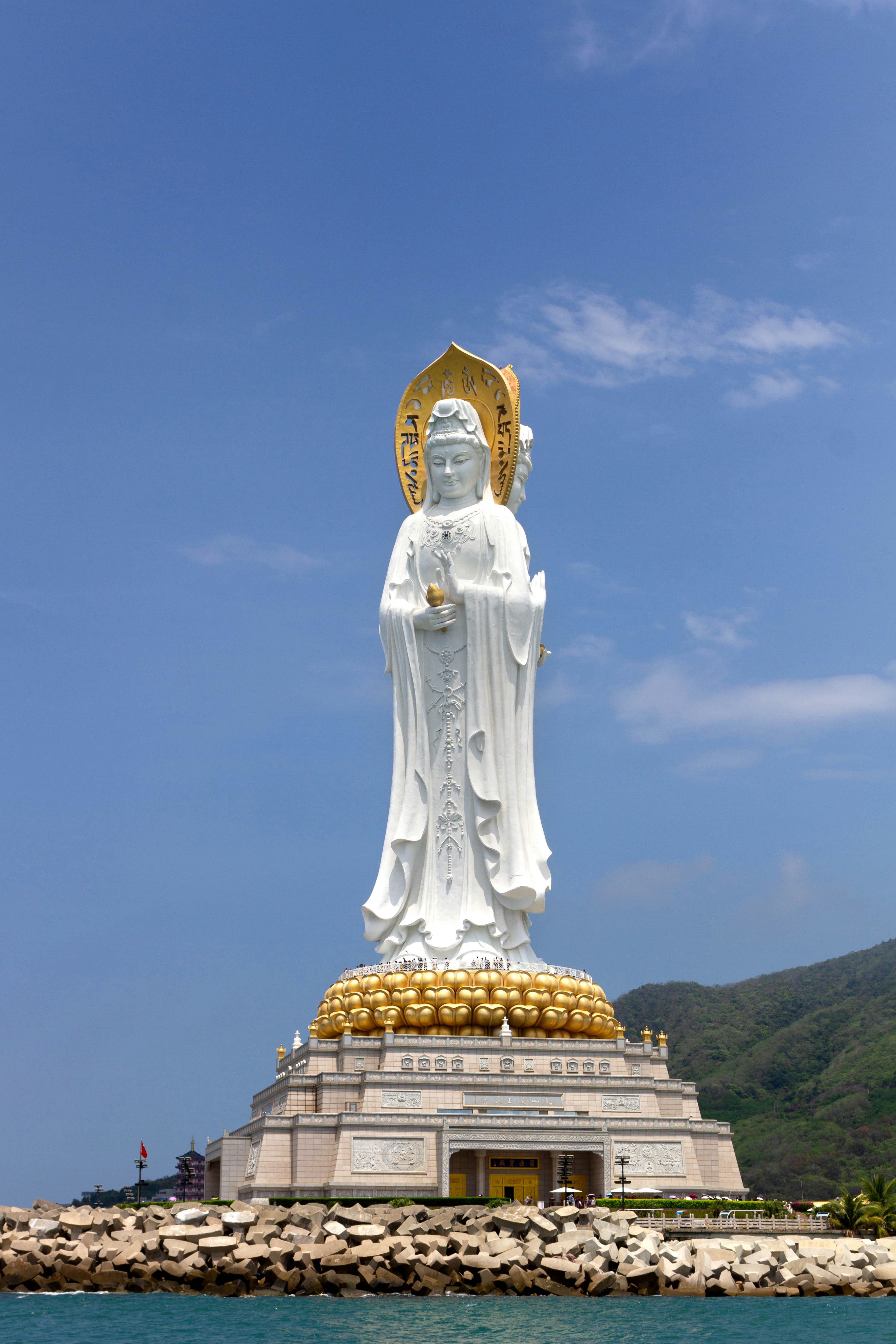 Guanyin of the Sea: A White Bodhisattva Above the Golden Lotus
