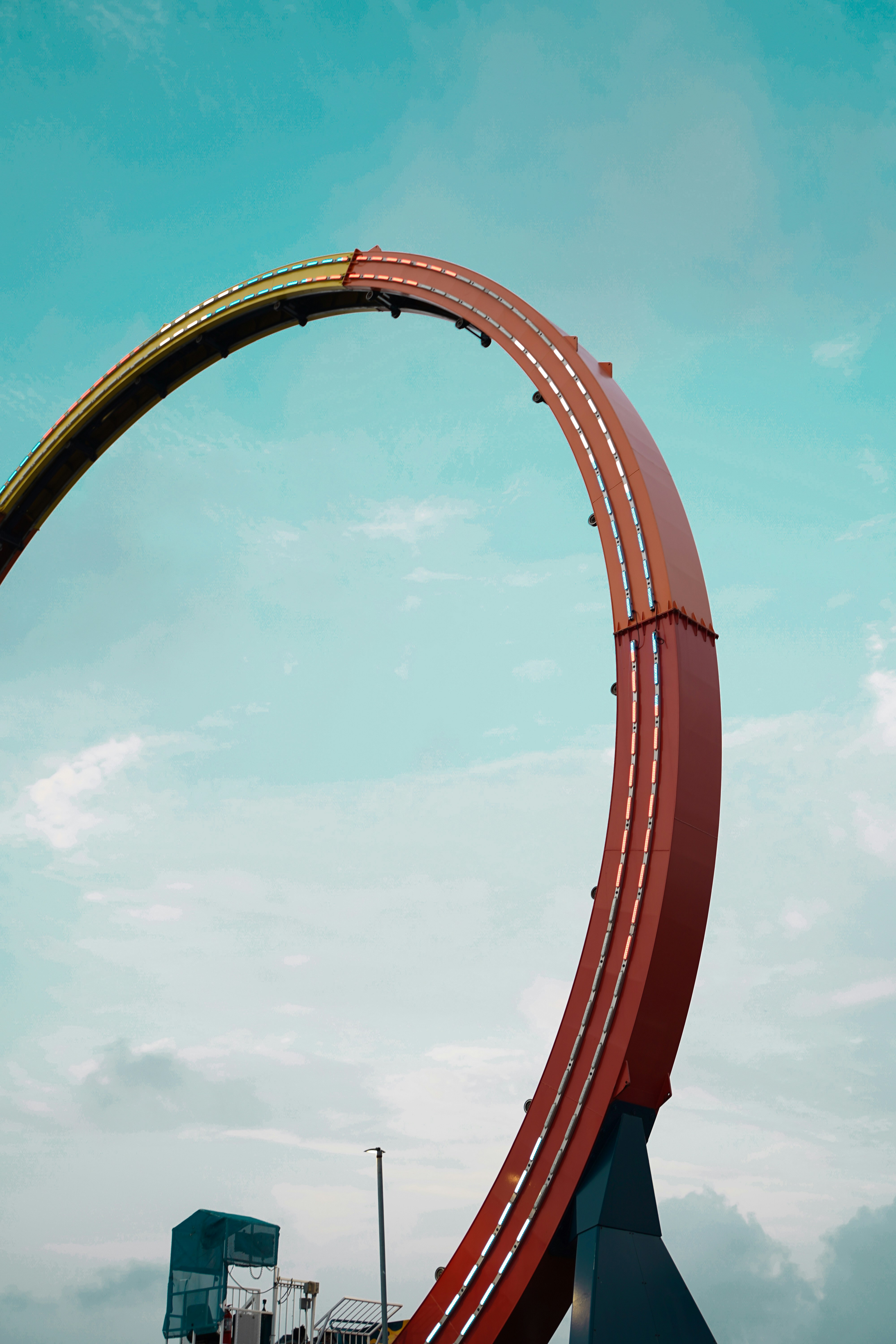 Crimson Ring Arch Piercing a Cerulean Sky