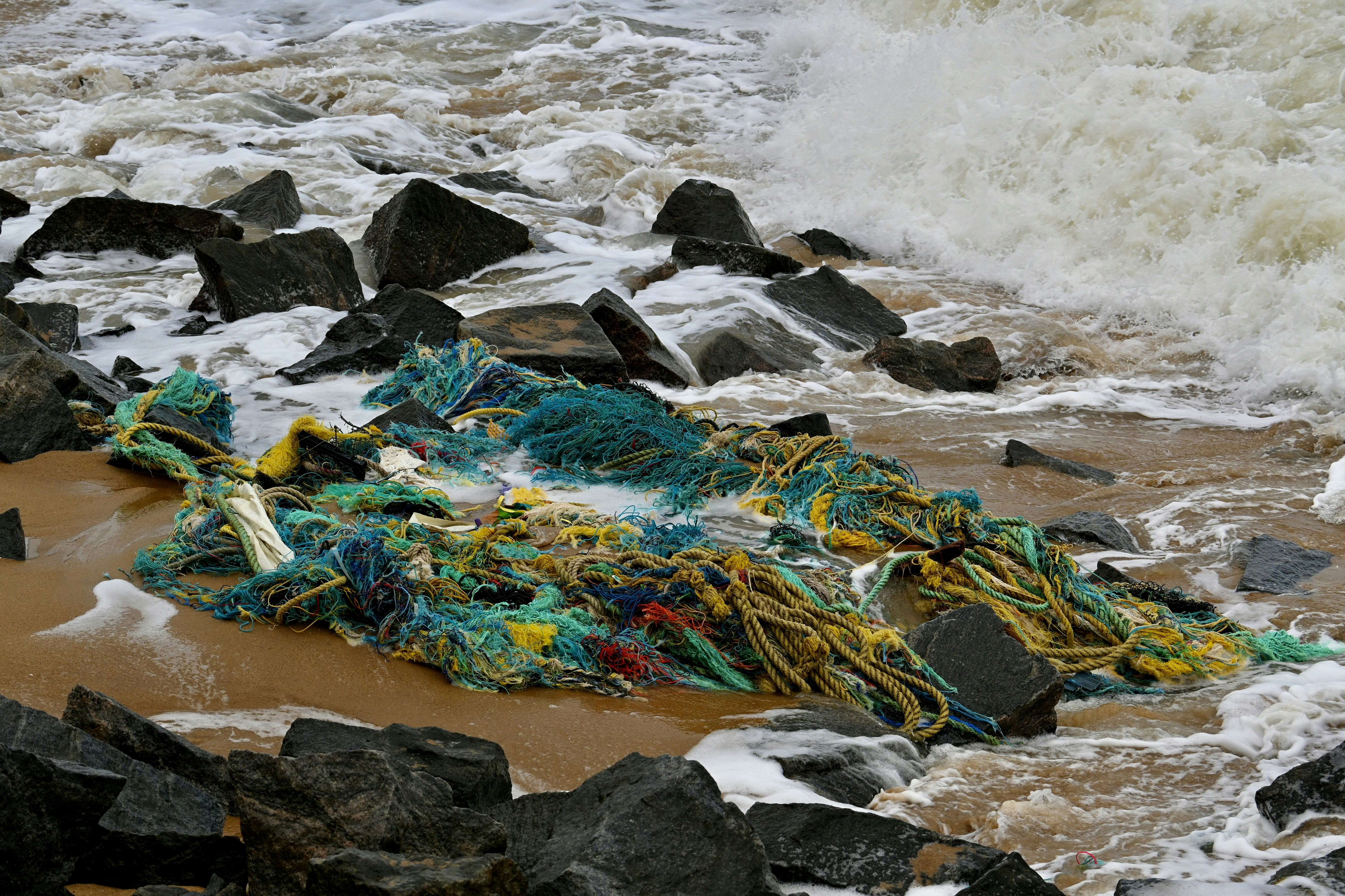 Colorful Nets Tangled at the Sea's Edge