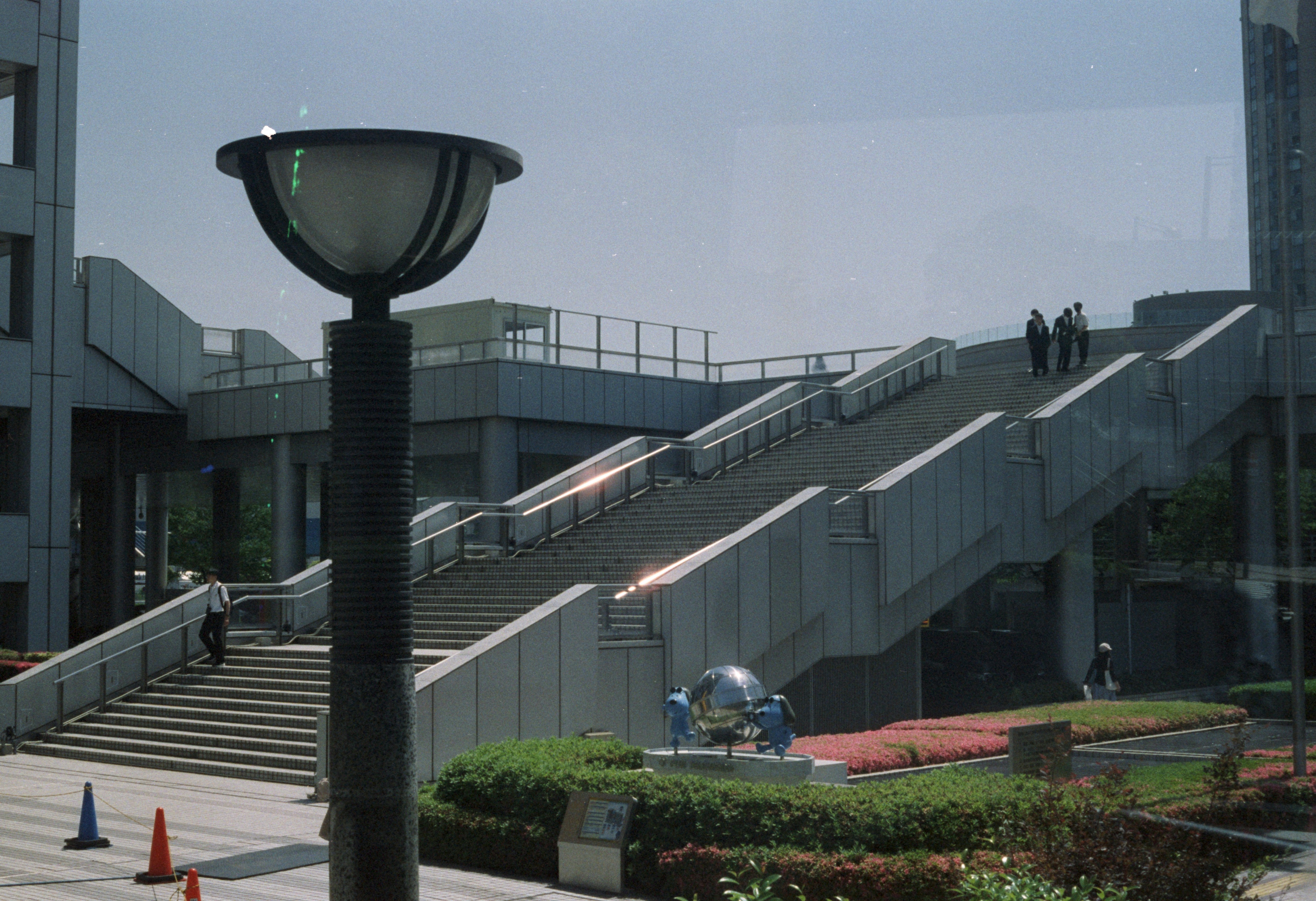 Luminous Lamp Over Tiered Plaza