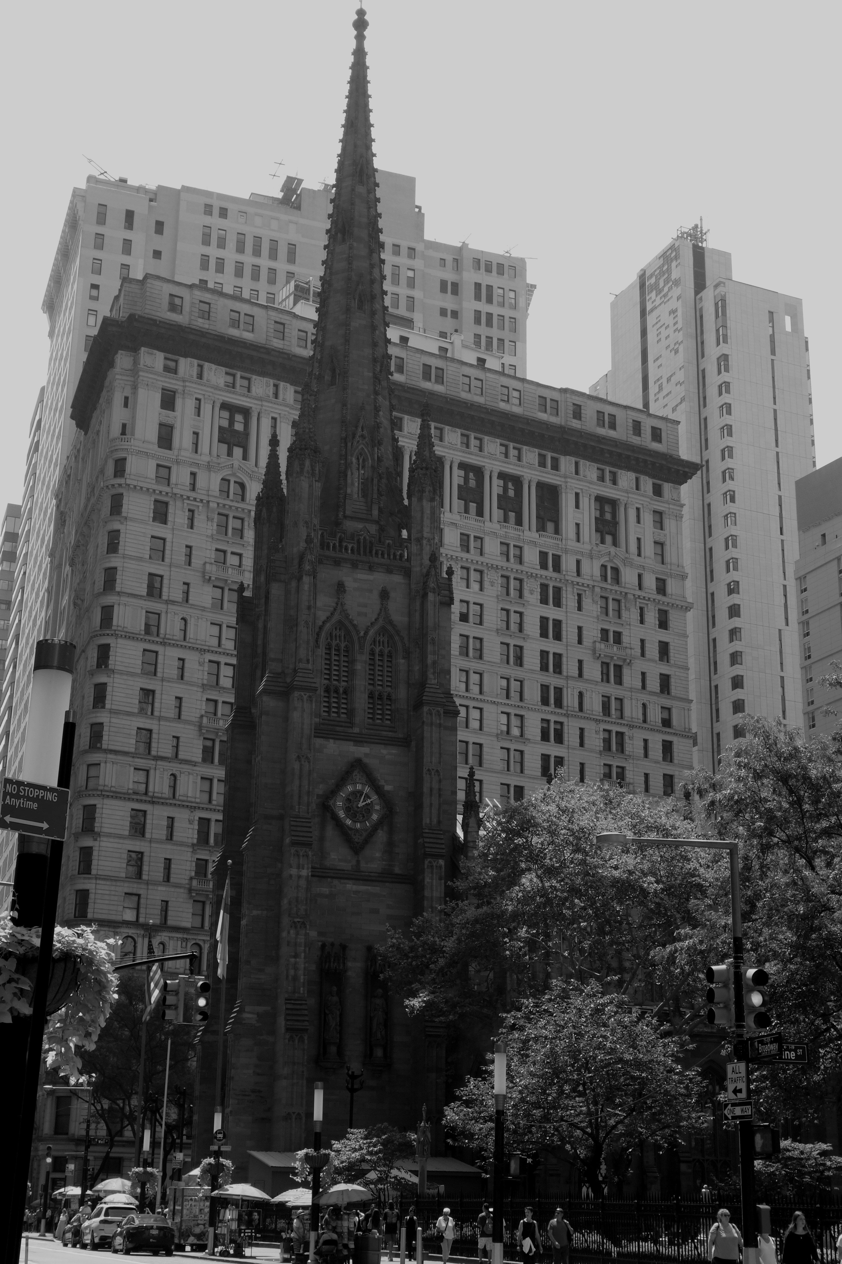 A black and white photo of a church in a city photo – Free Car Image on ...