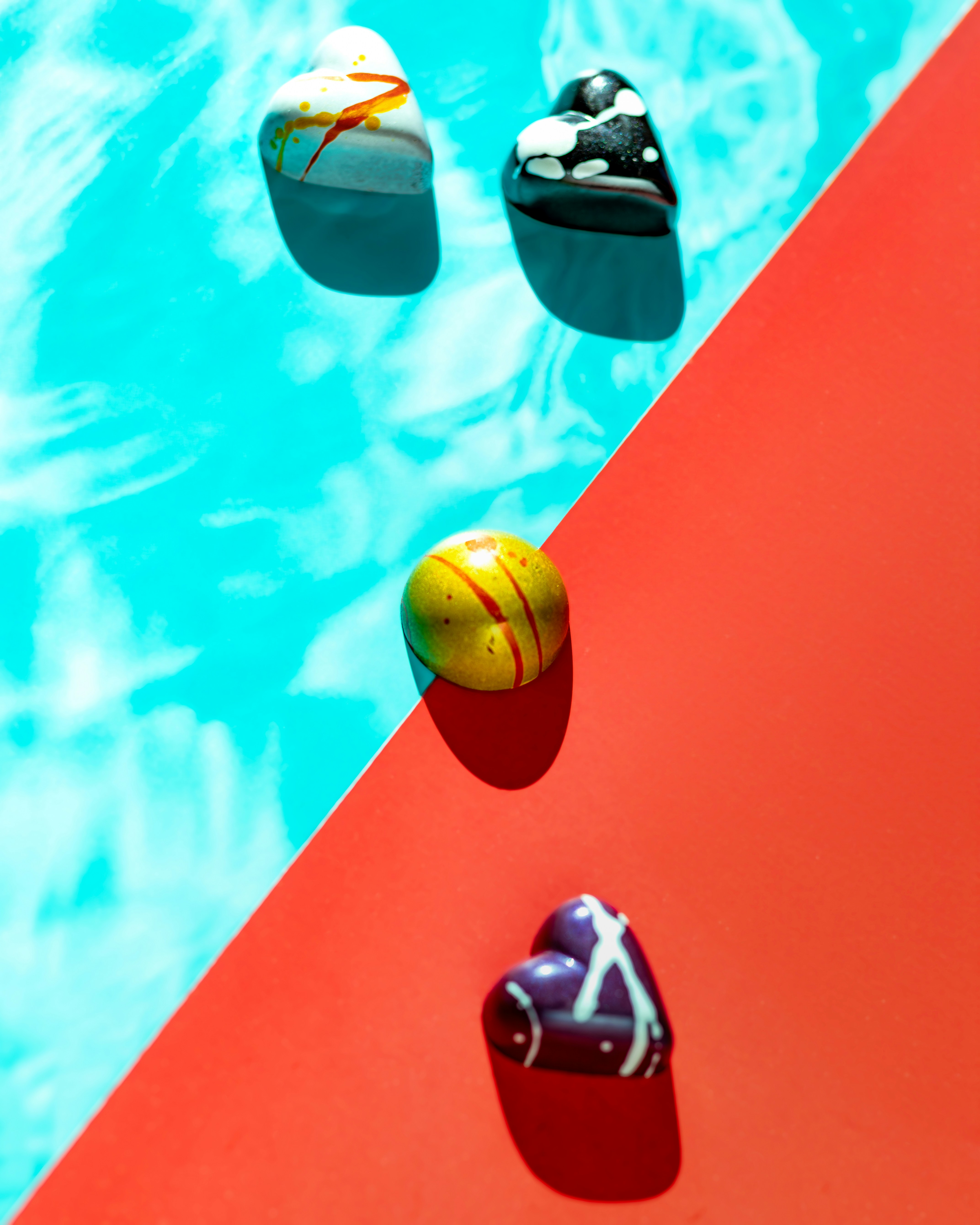 Neon Orbs Along a Cyan-Red Diagonal