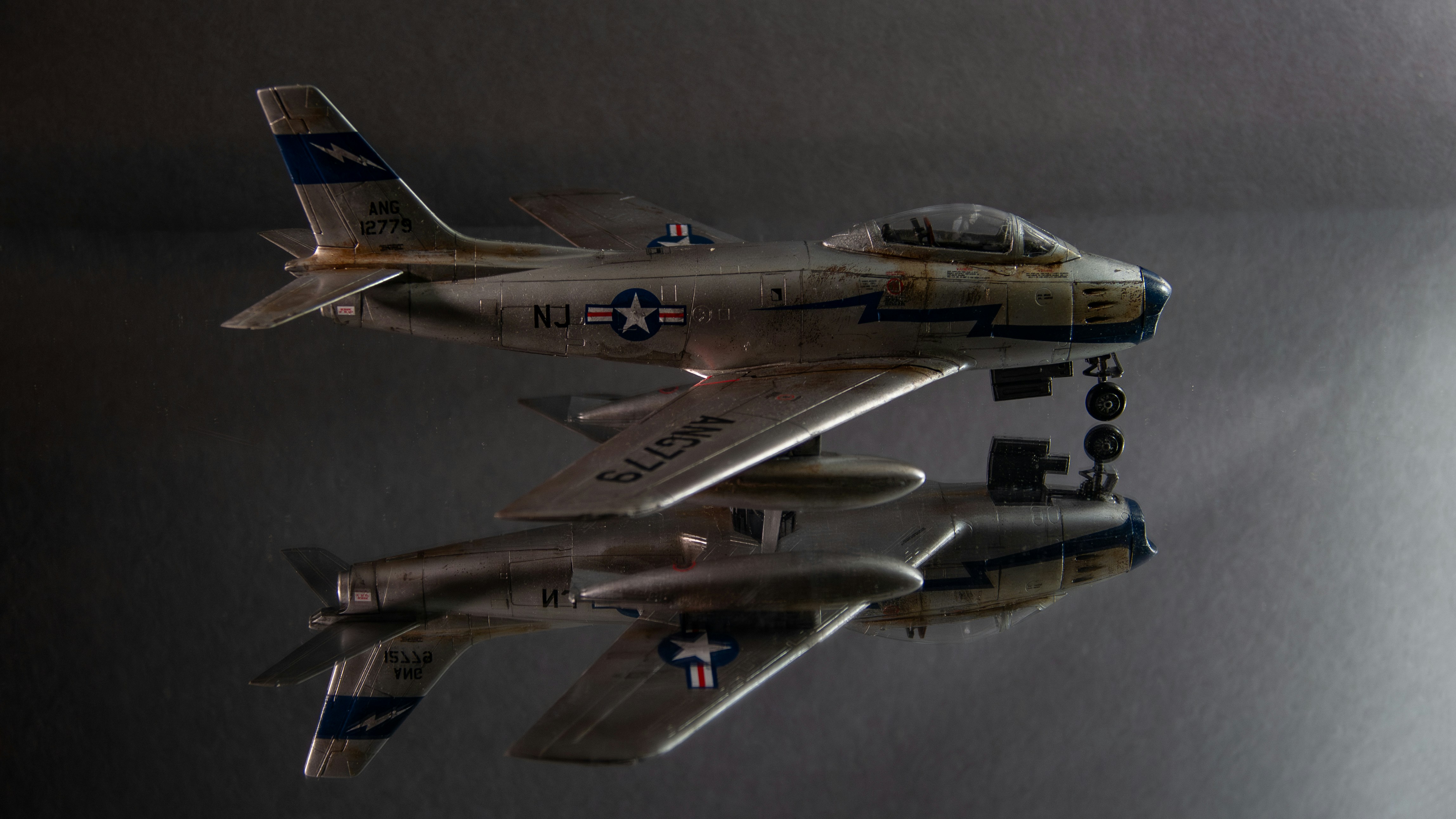 My model of the F86 Saber fighter jet in 1:48