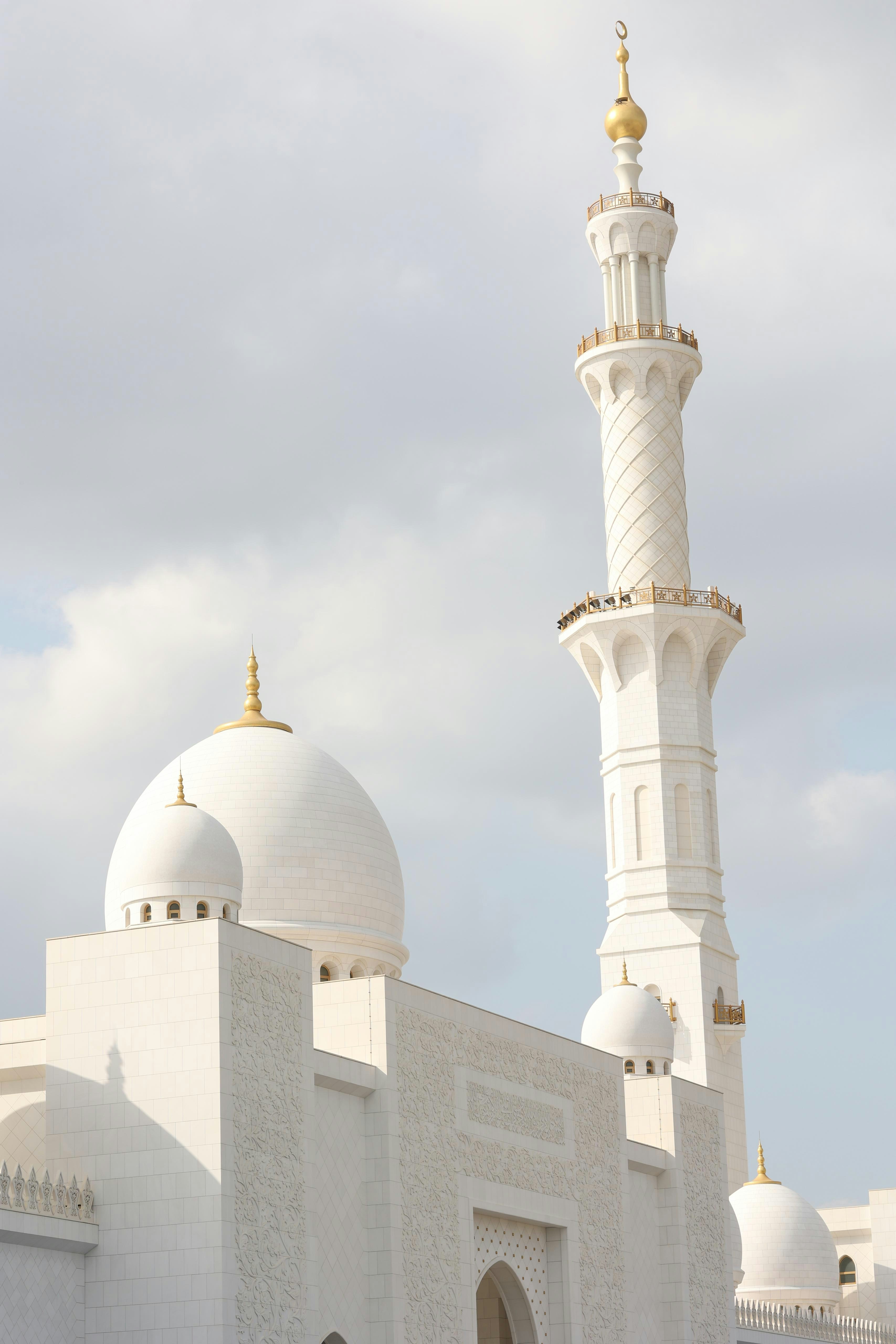 A large white building with a tall white tower photo – Free Grey Image ...