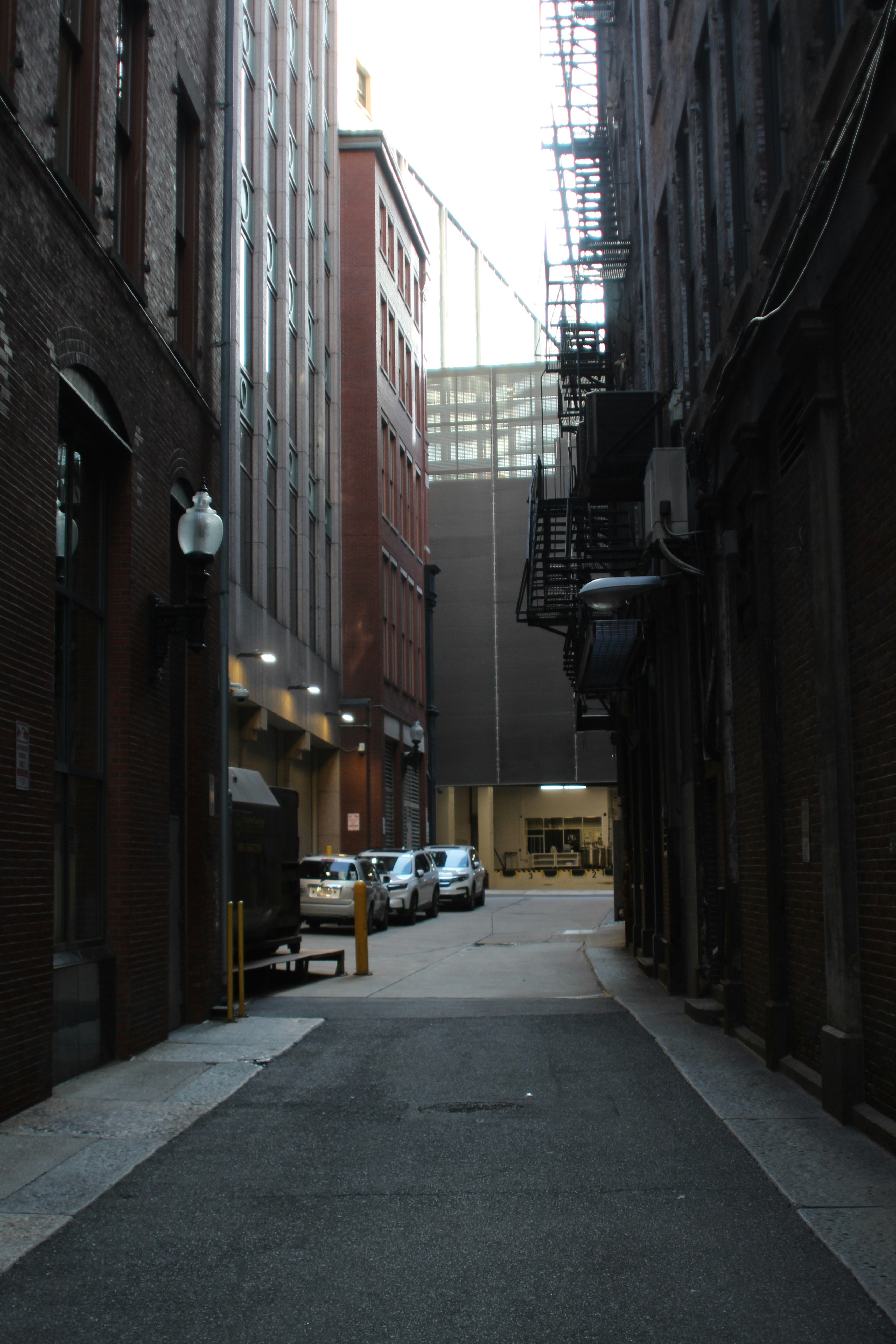 empty alley and street in boston