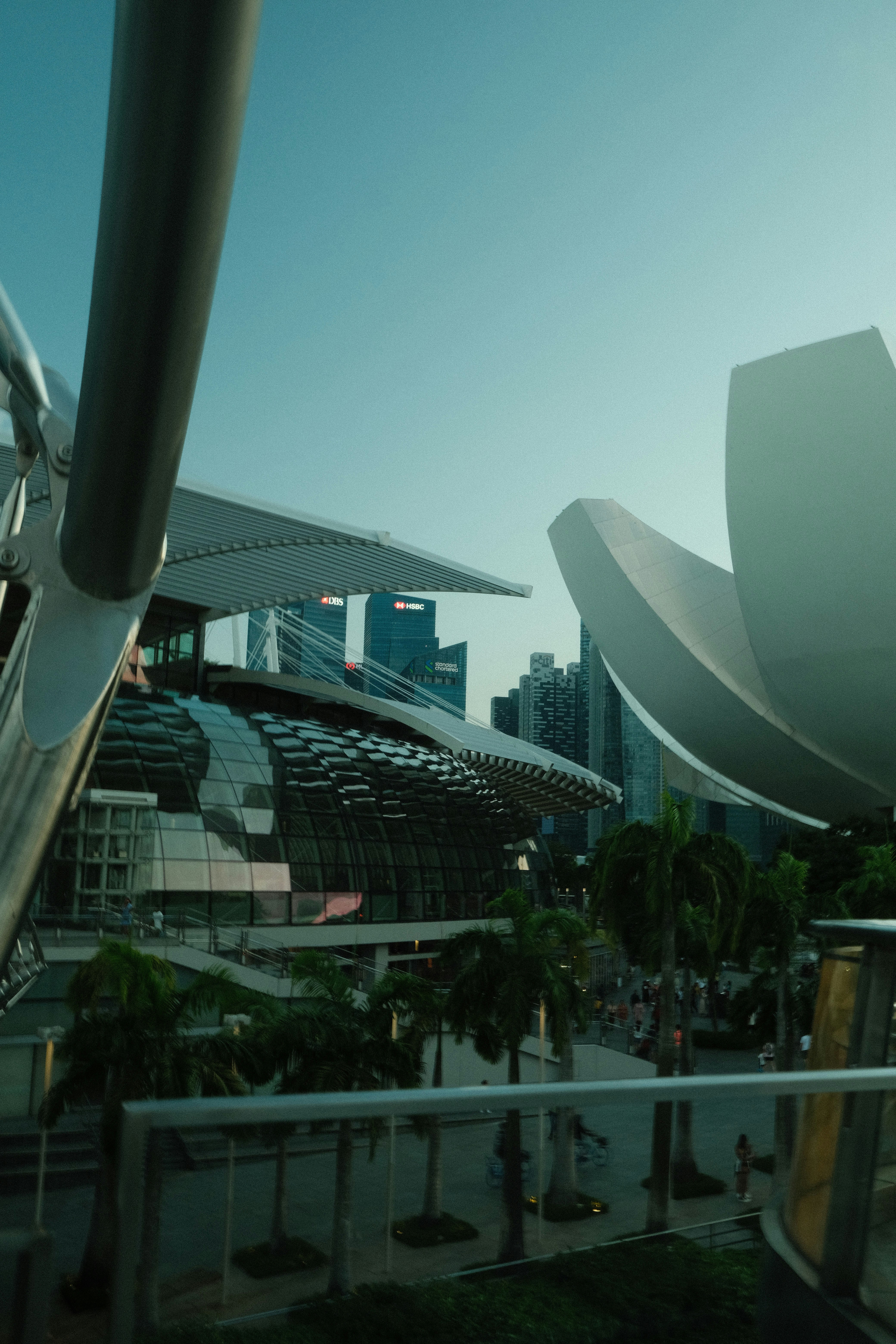Curved Architecture and Skyline from a Gondola View