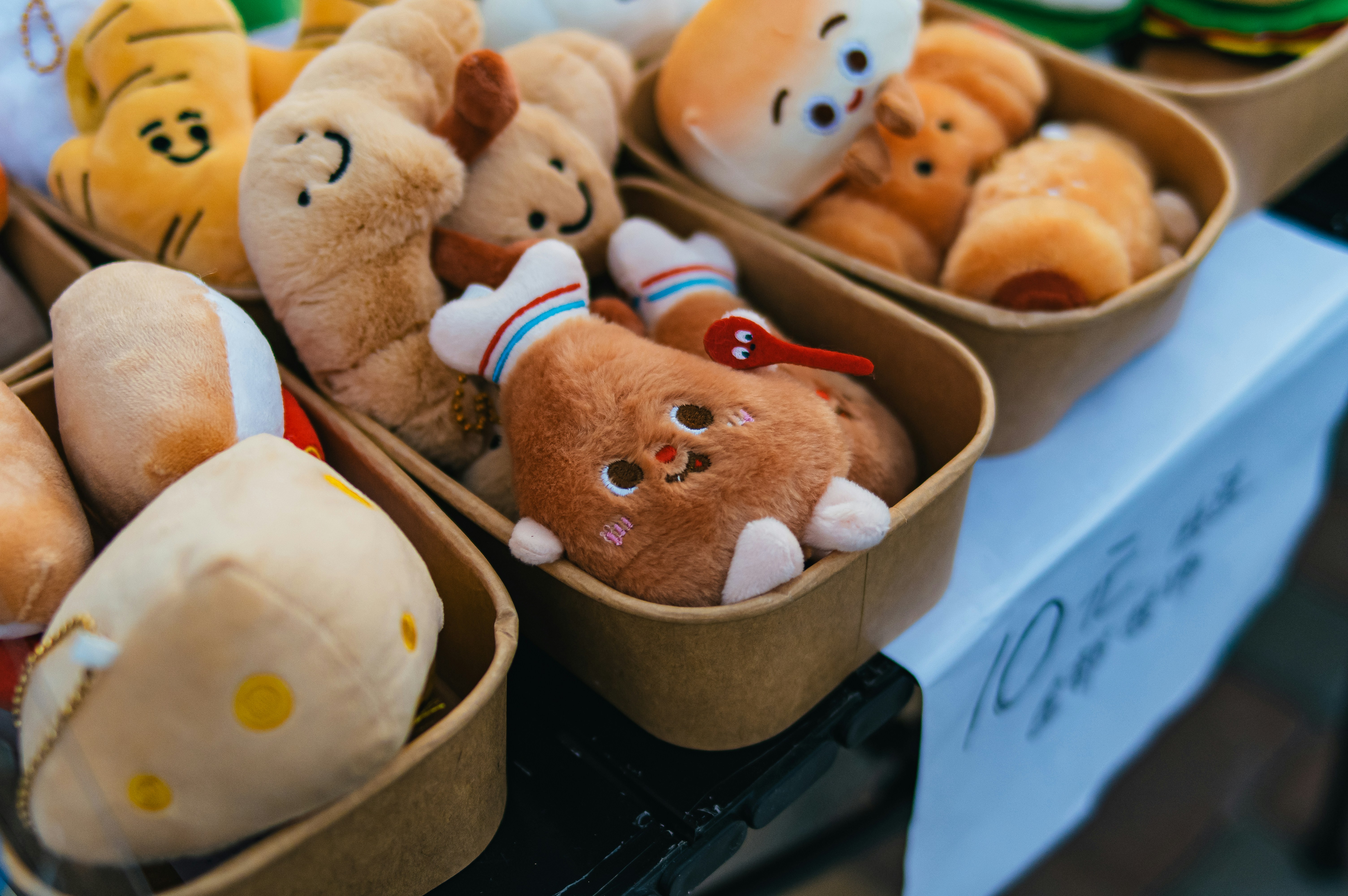 Center-Stage Plush: A Market Stall of Cuddly Companions
