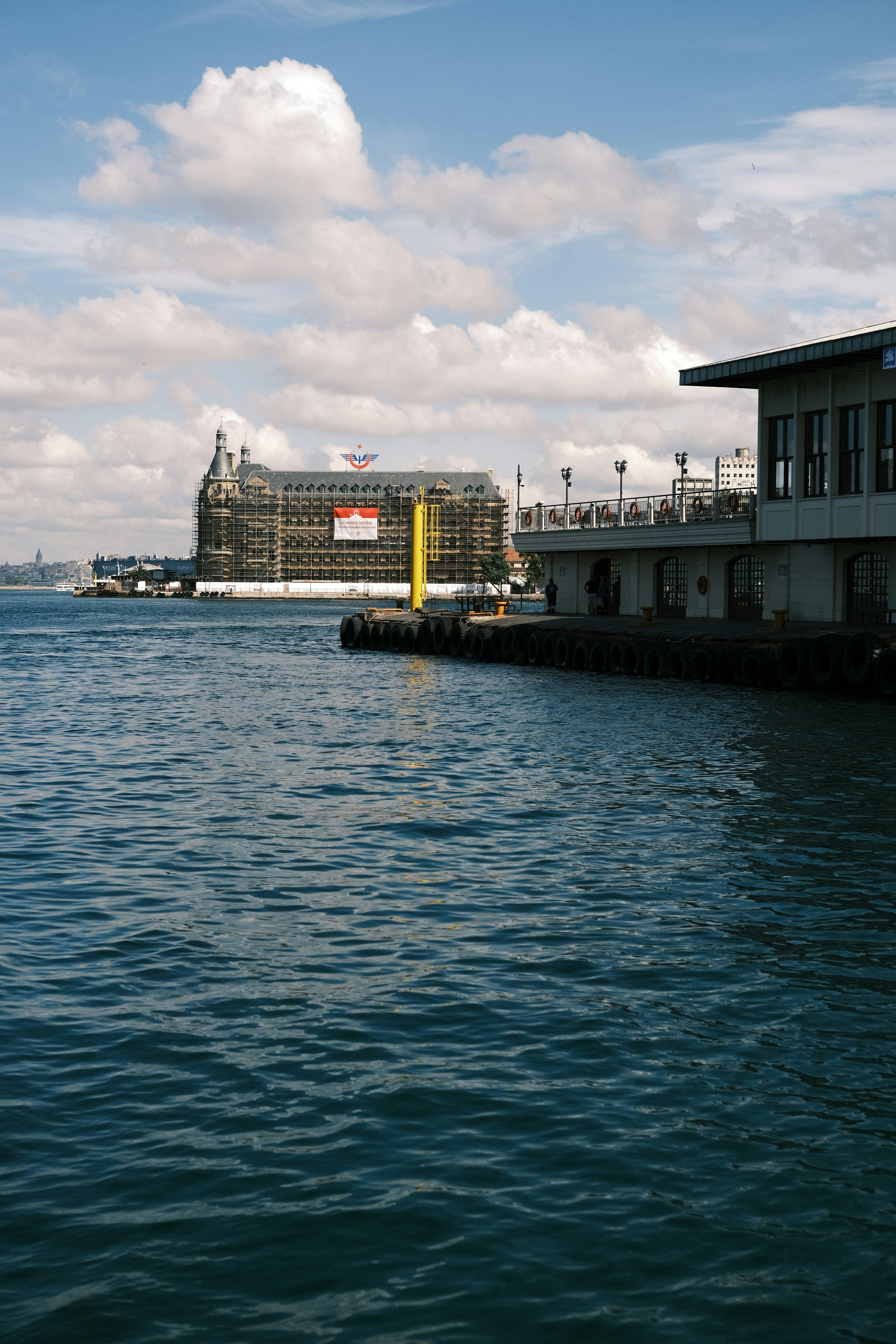 Harbor Renovation: Scaffolds Rise Across the Bay