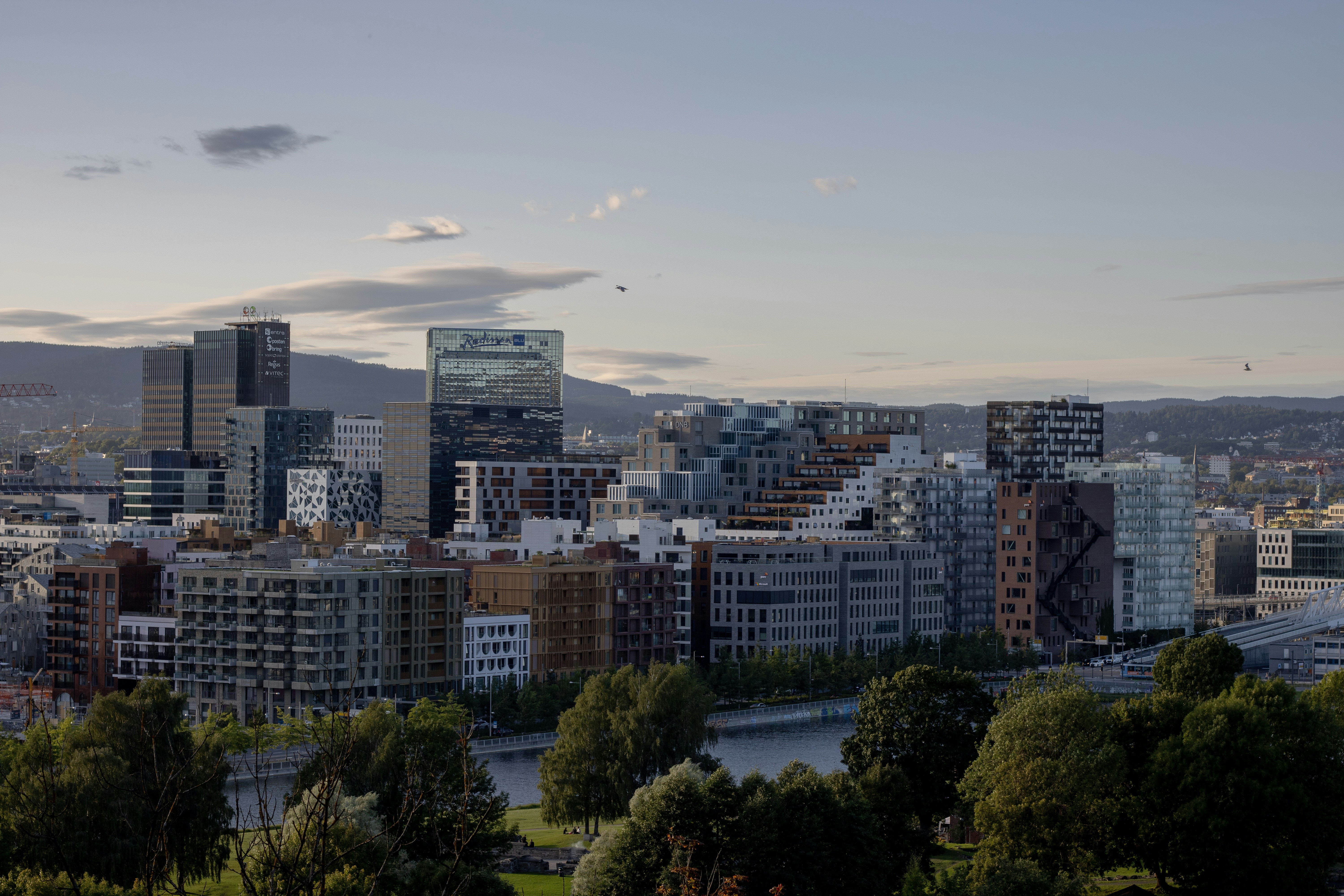 A view of a city from a hill