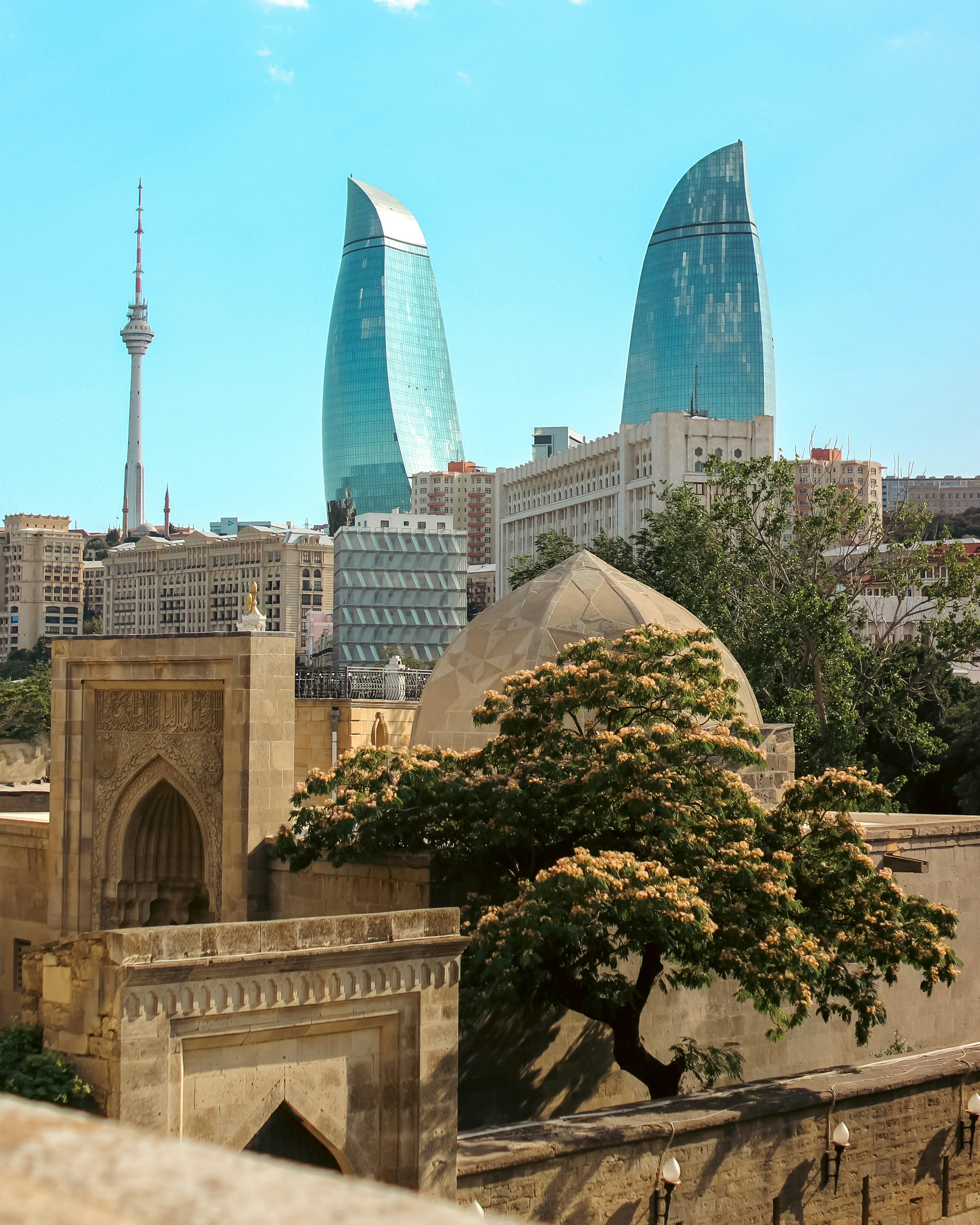 A view of some very tall buildings in a city photo – Free Baku Image on ...