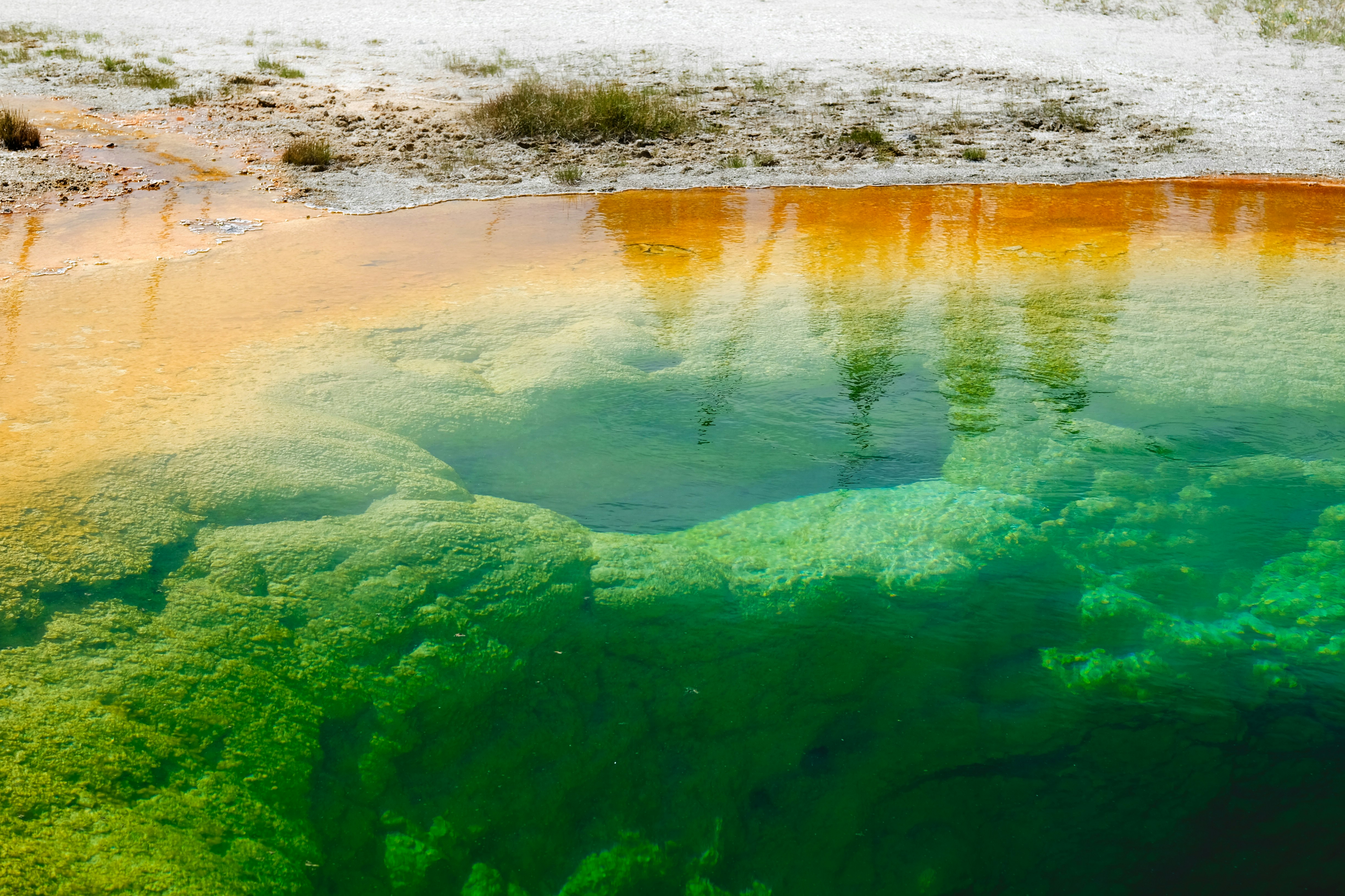 Emerald Depths Beneath a Fire-Orange Rim