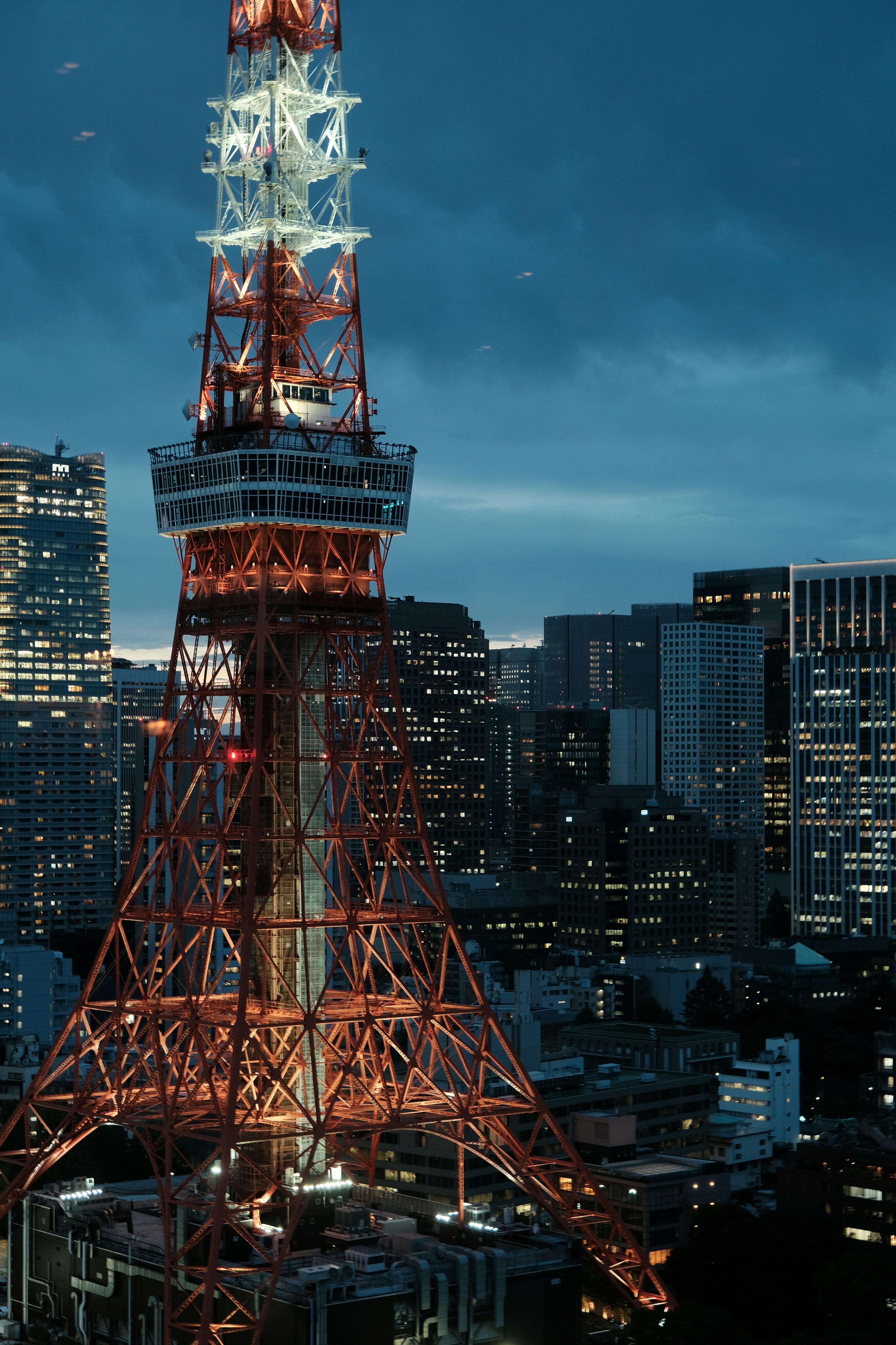 Blue Hour Lattice: Tokyo Tower Framing a Quiet Cityscape