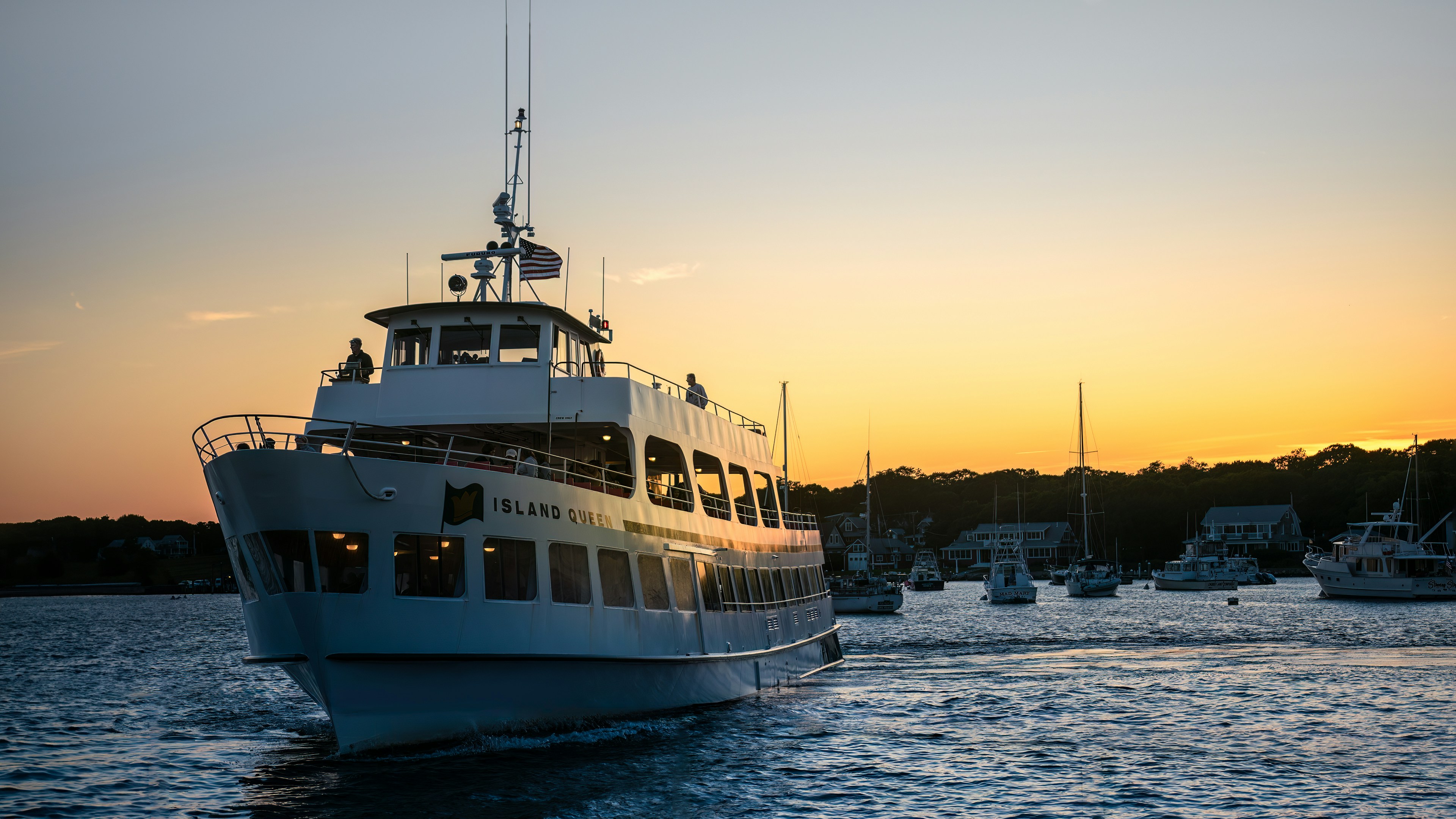 A large white boat in a body of water photo – Free Oak bluffs Image on ...