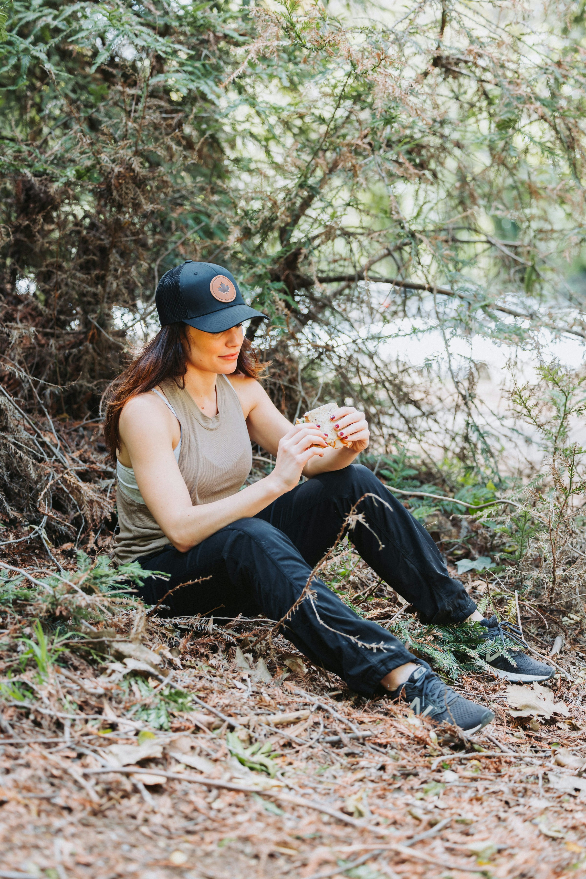 Pine Shade Snack: A Quiet Forest Moment with a Cap