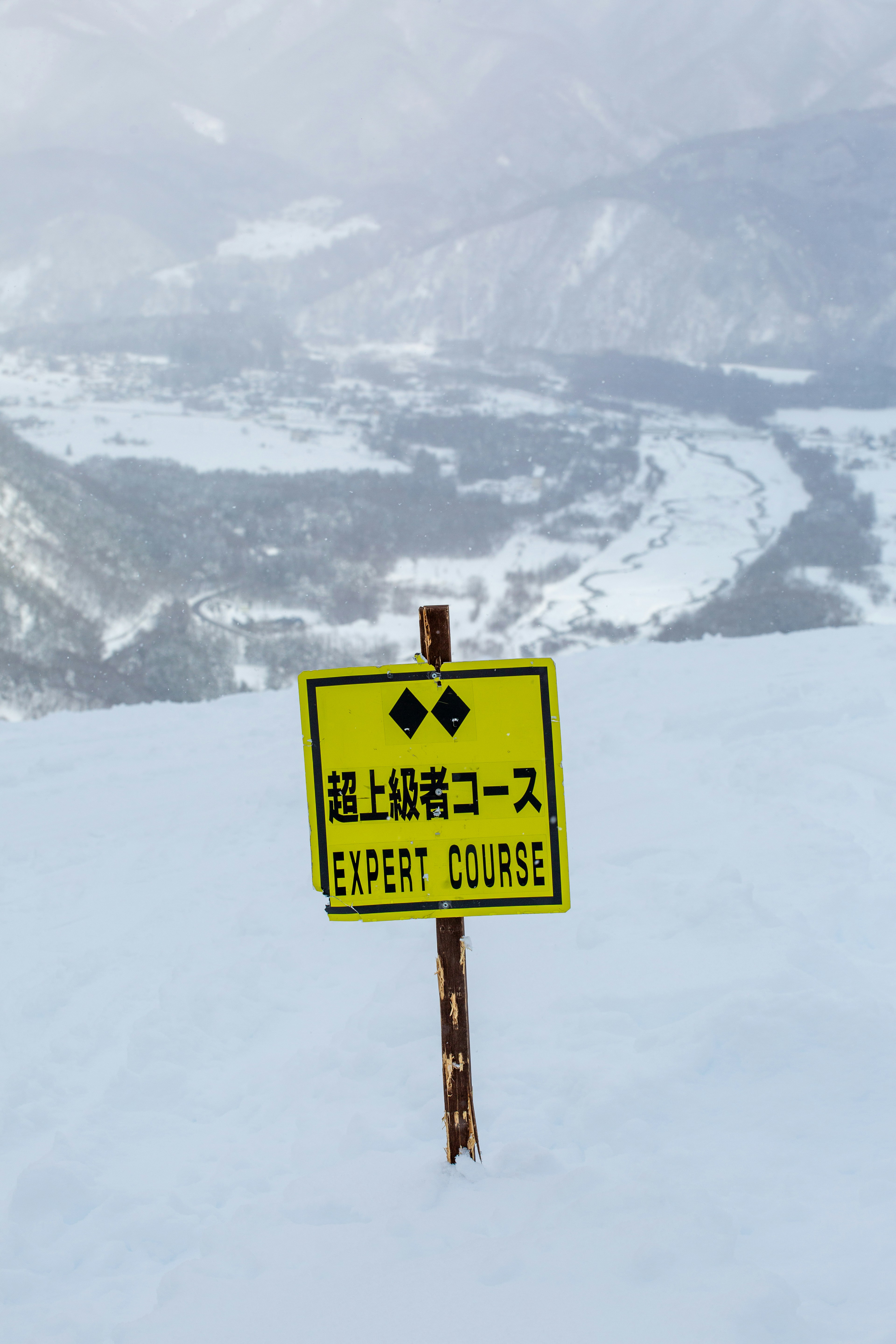 A yellow sign that is in the snow photo – Free Hakuba Image on Unsplash