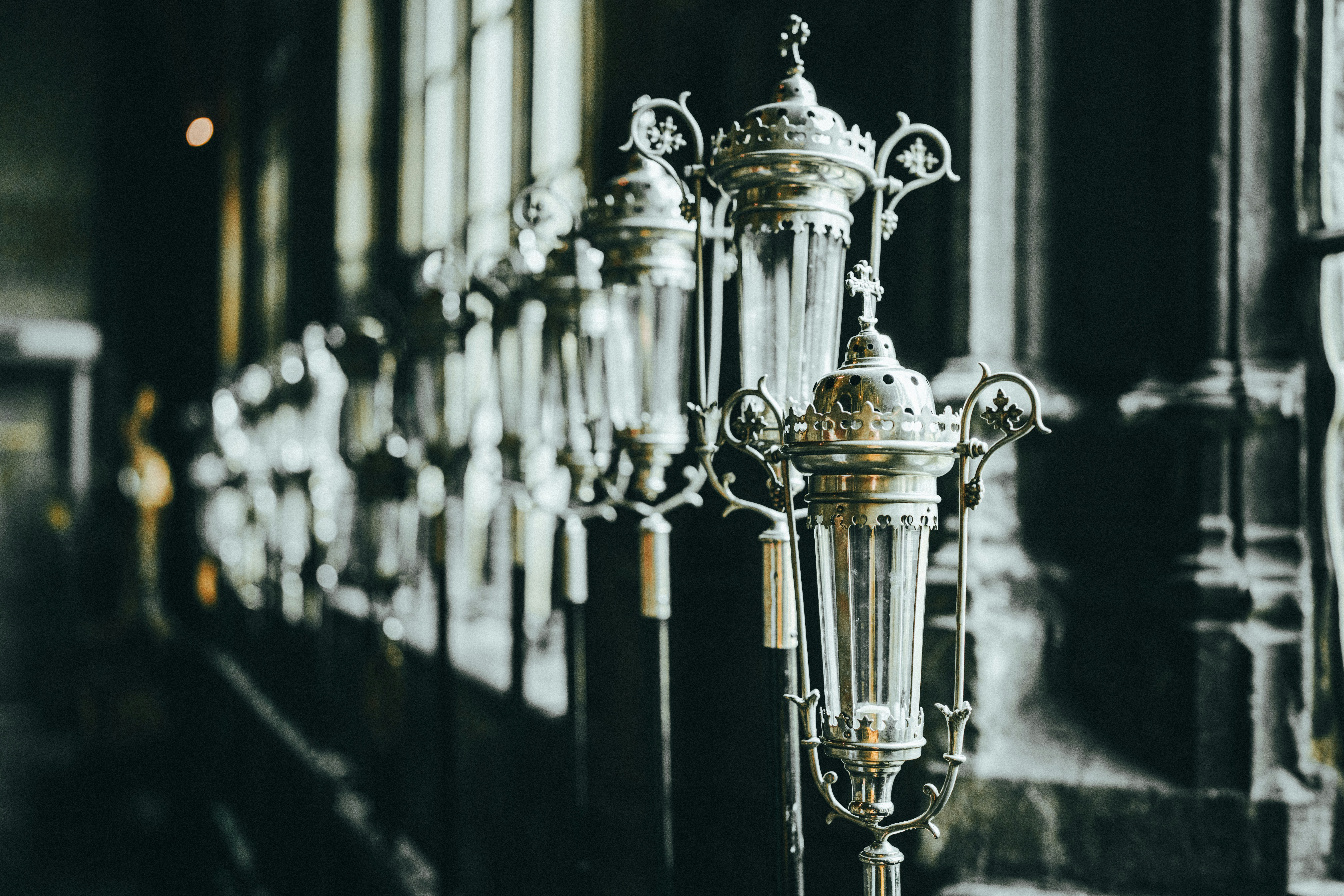 The processional torches in the Basilica of Our Lady in Maastricht
