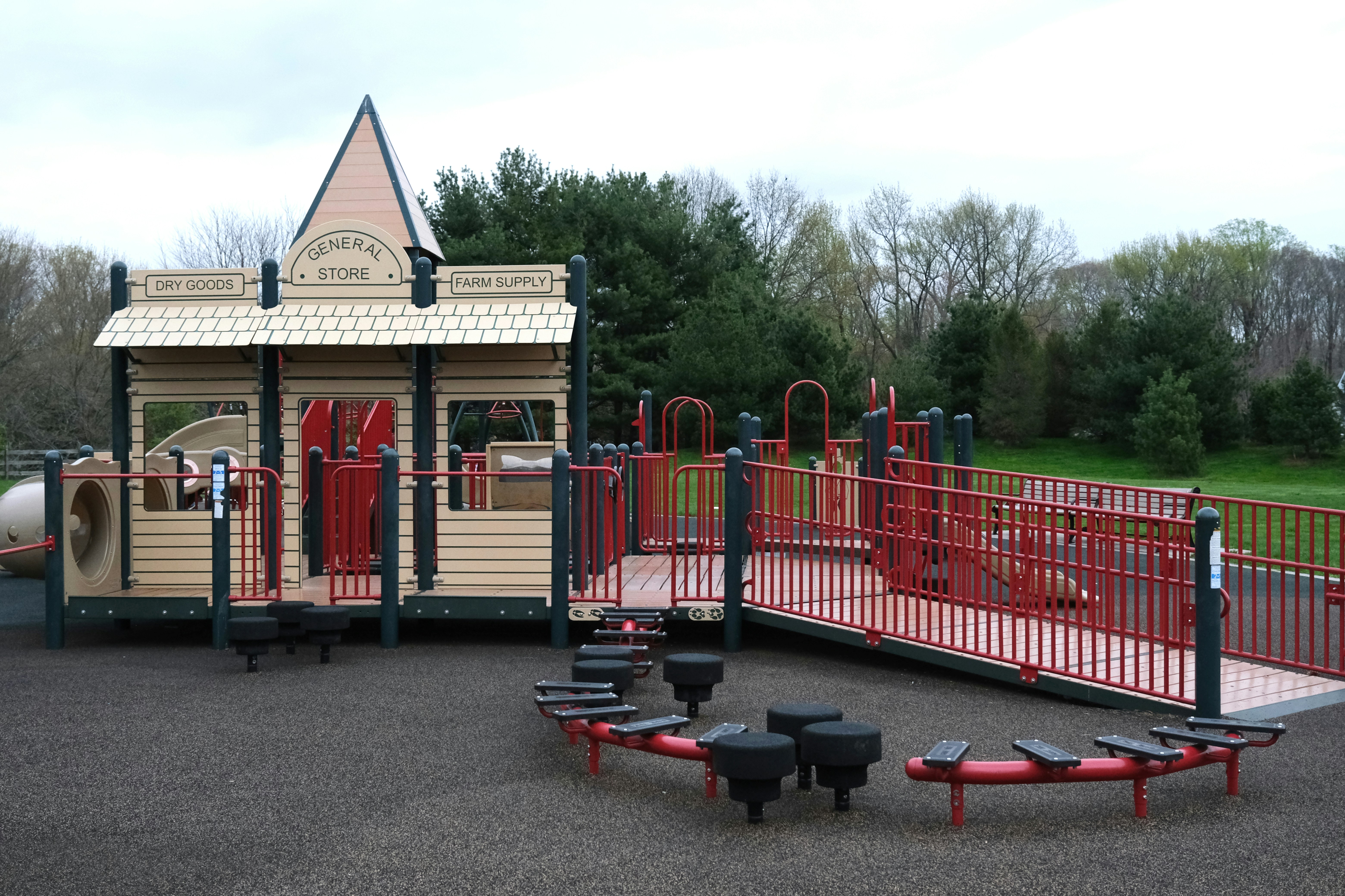 A playground with benches and a play structure photo – Free New jersey ...