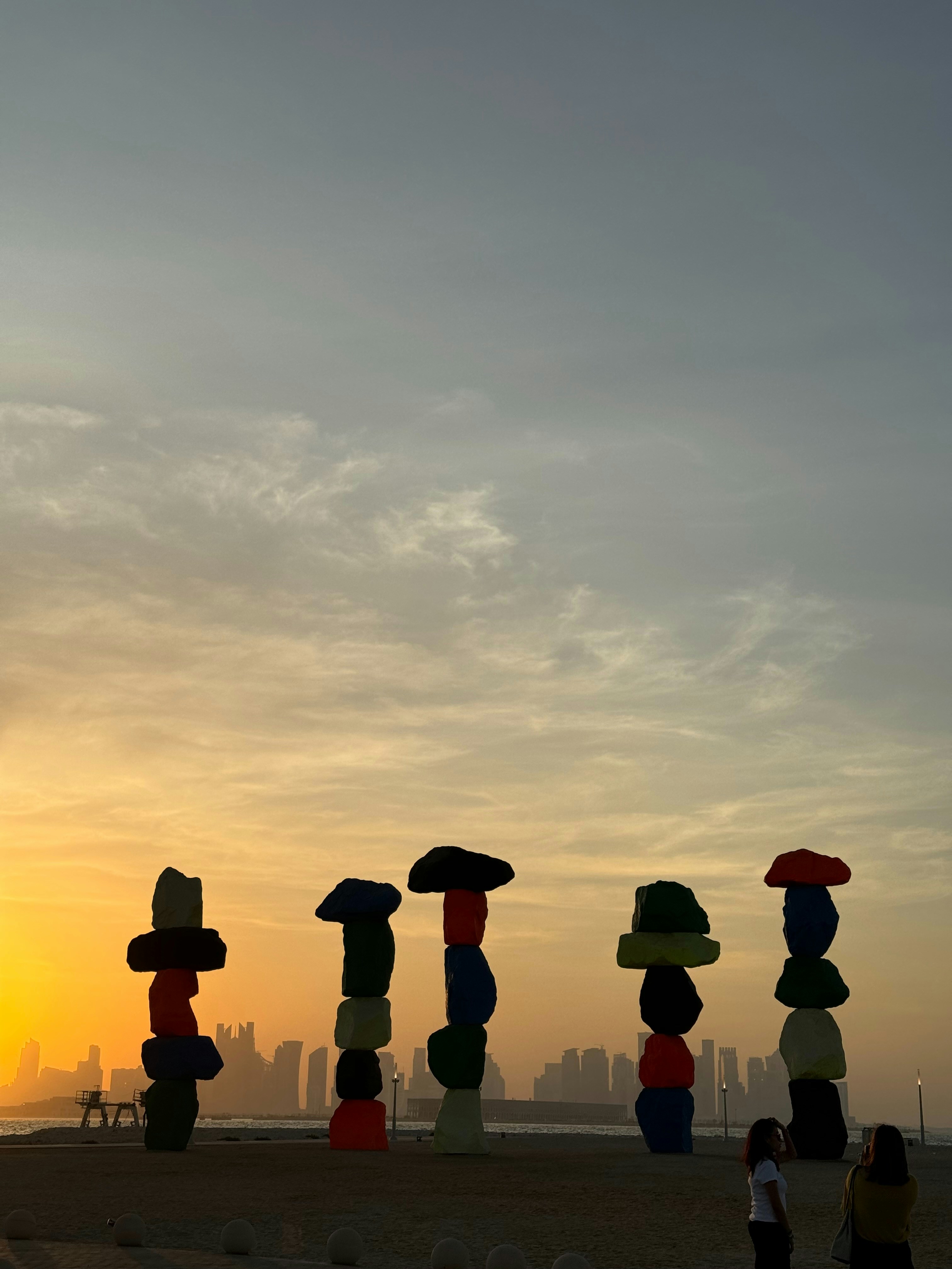 Balanced Balance: Stack of Color on a Sunset Beach