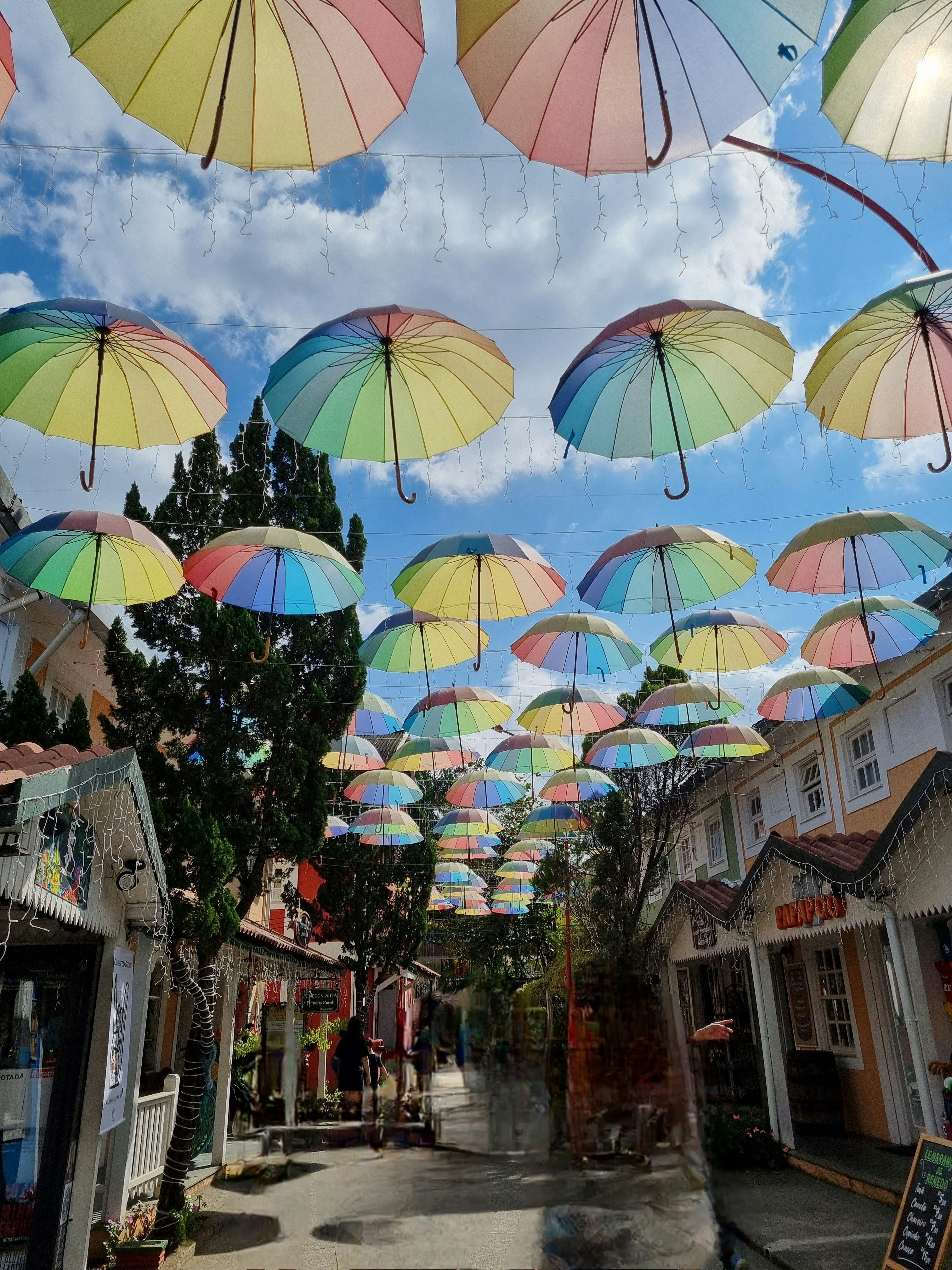 A bunch of umbrellas that are in the air photo – Free Penedo Image on ...