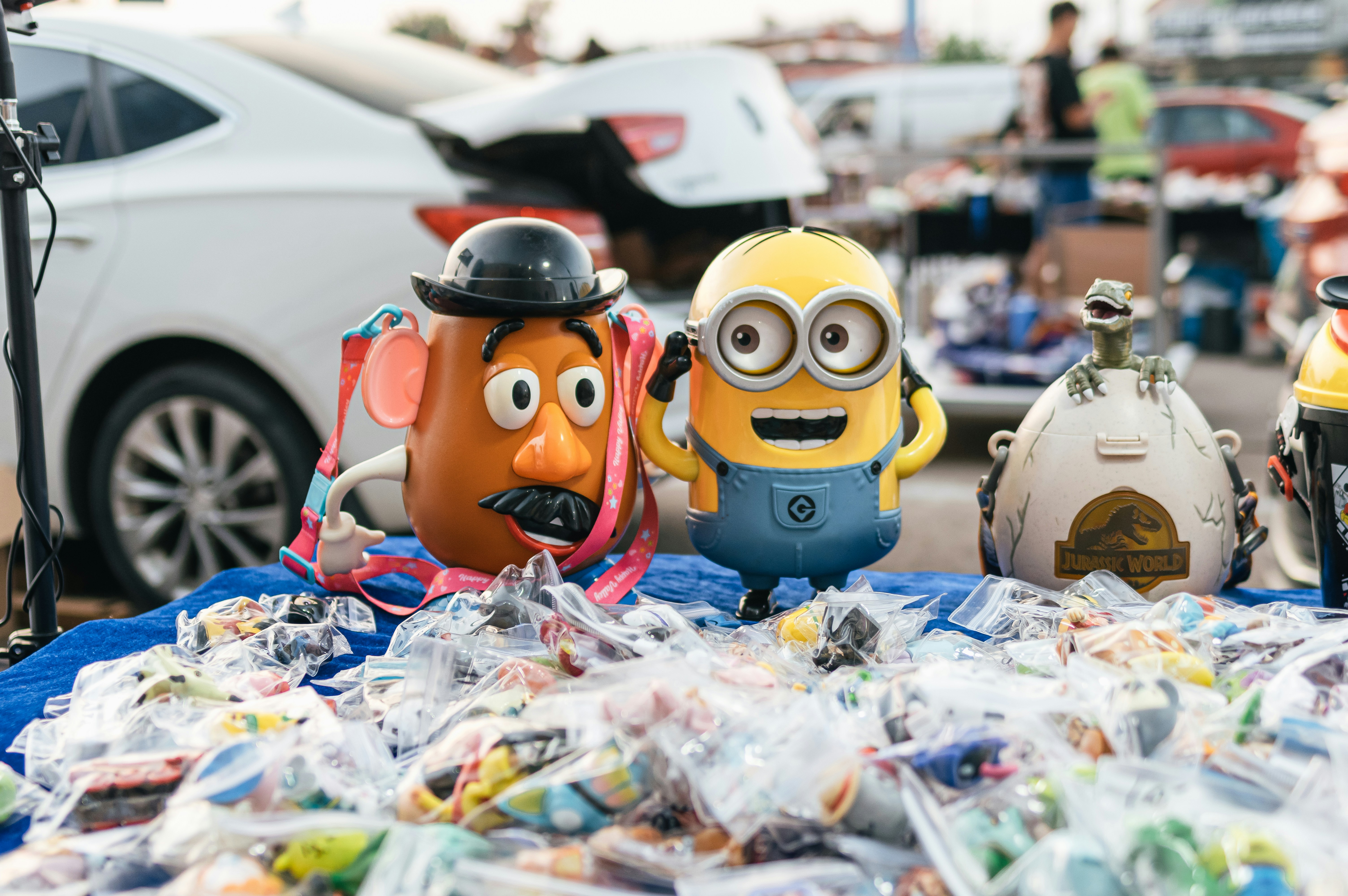 A bunch of toys that are on a table