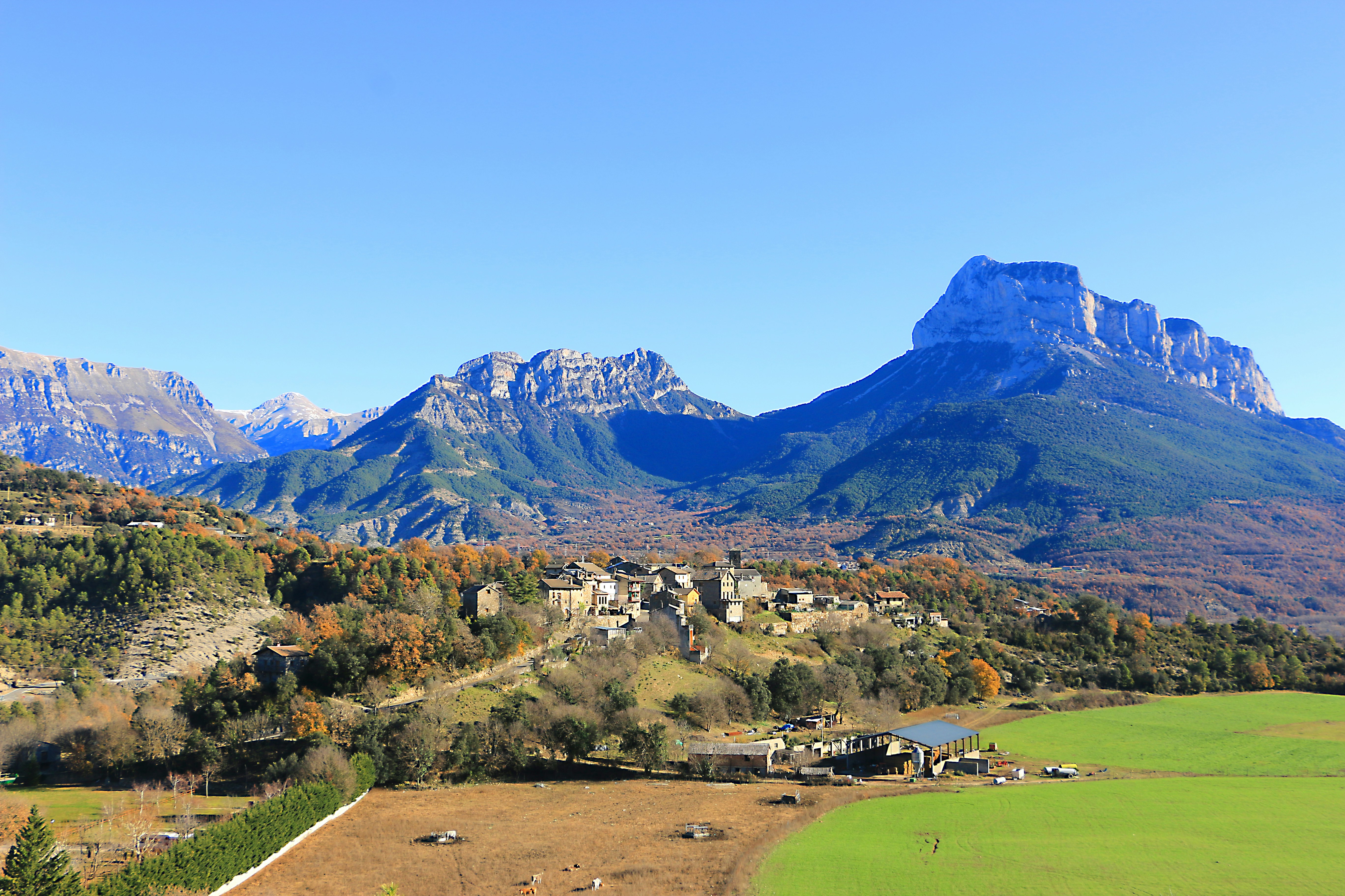 Serene Village Amidst the Aragon Mountains