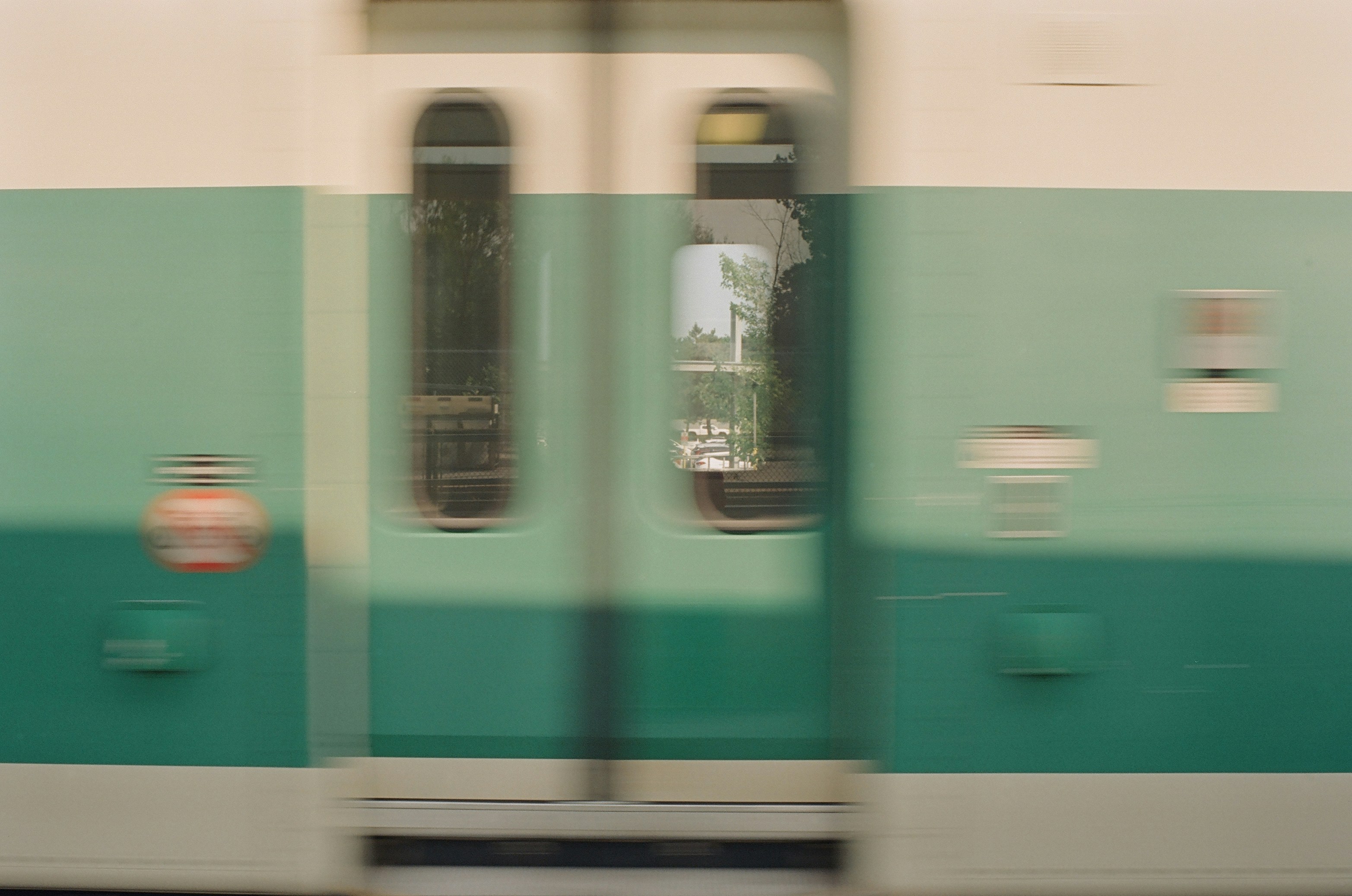 A blurry photo of a train passing by photo – Free Burlington Image on ...