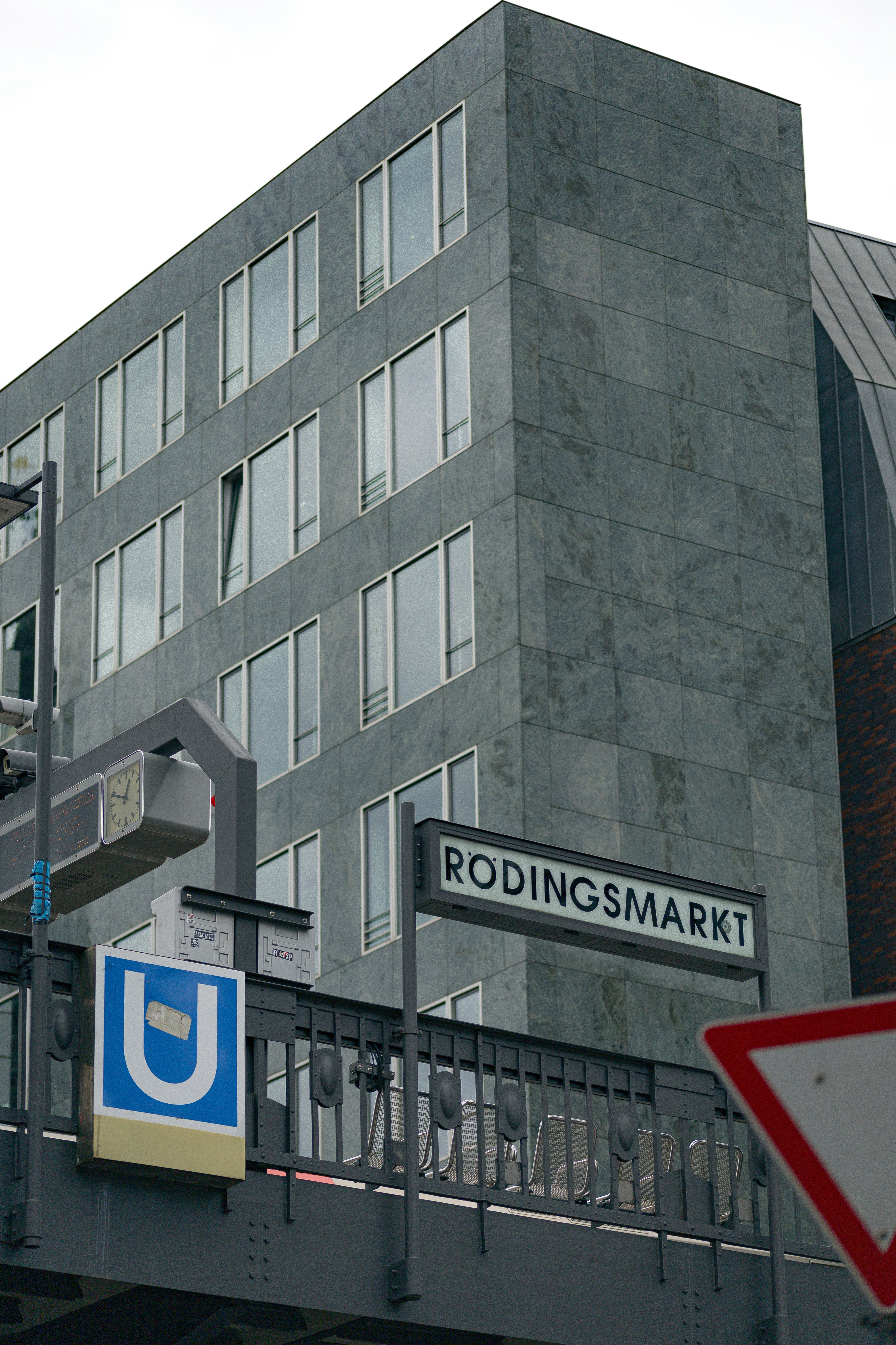 RODINGSMARKT Sign Framed by a Cold Grey Facade