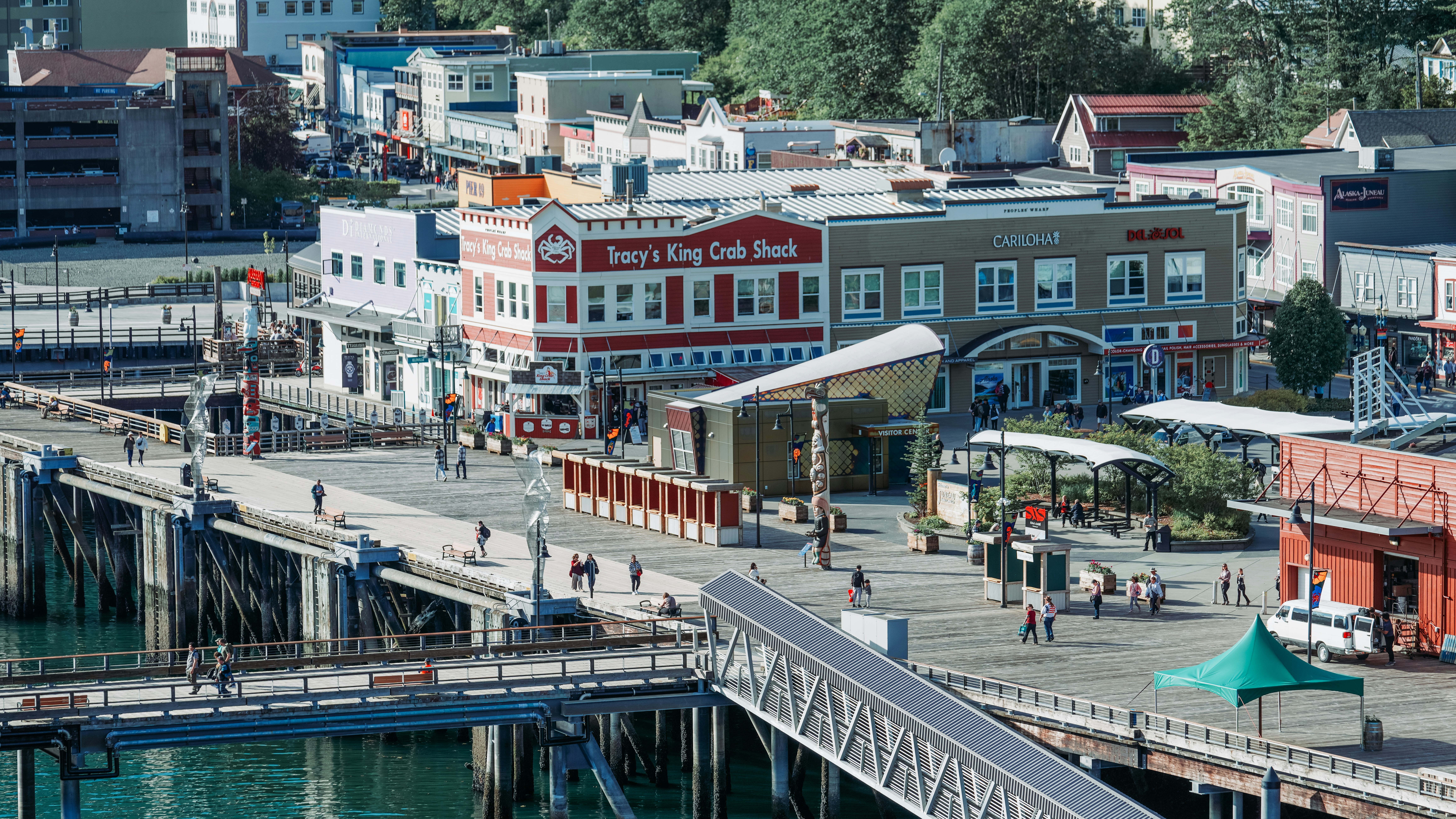 An aerial view of a city with a bridge photo – Free Juneau Image on ...