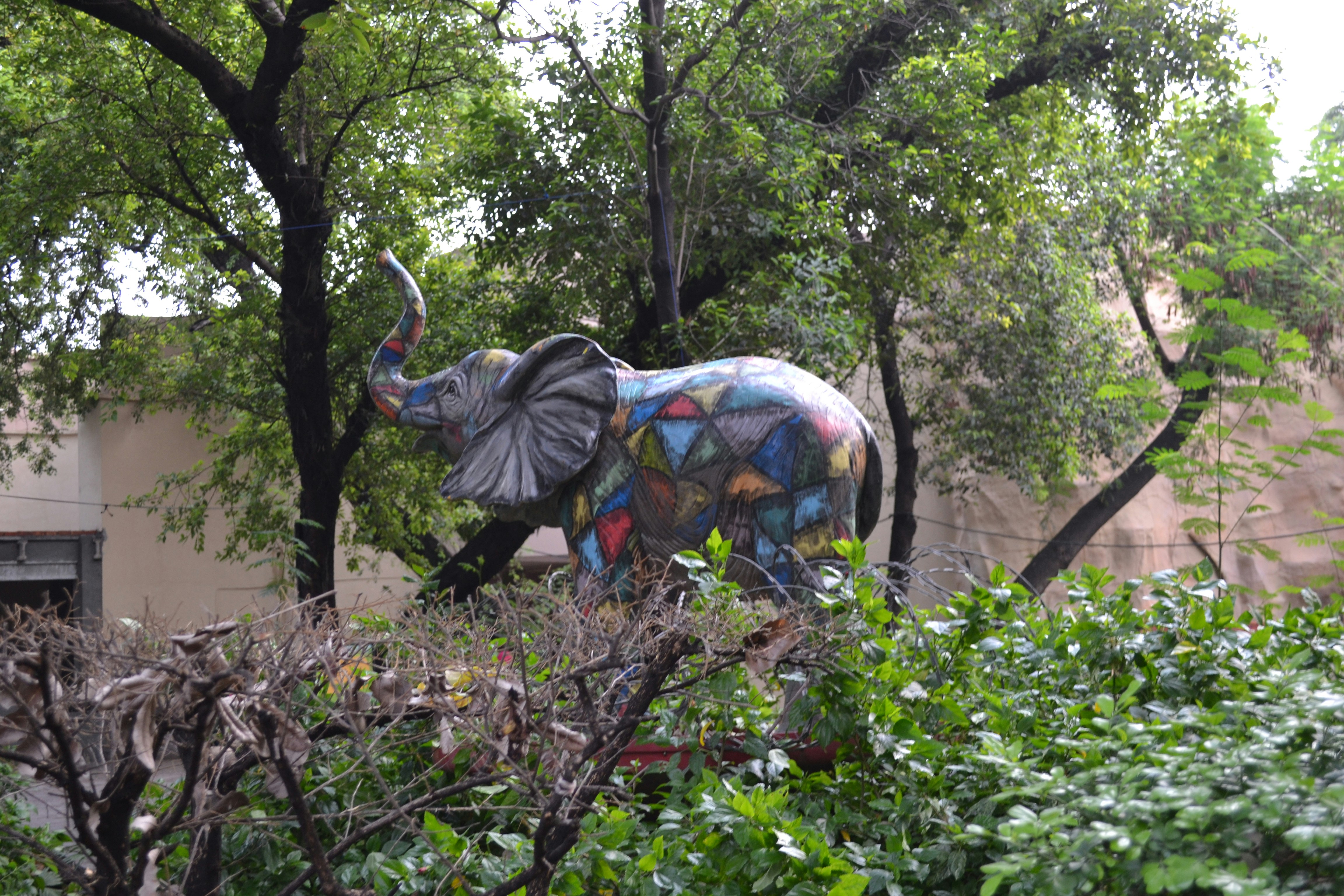Prismatic Elephant in the City Garden