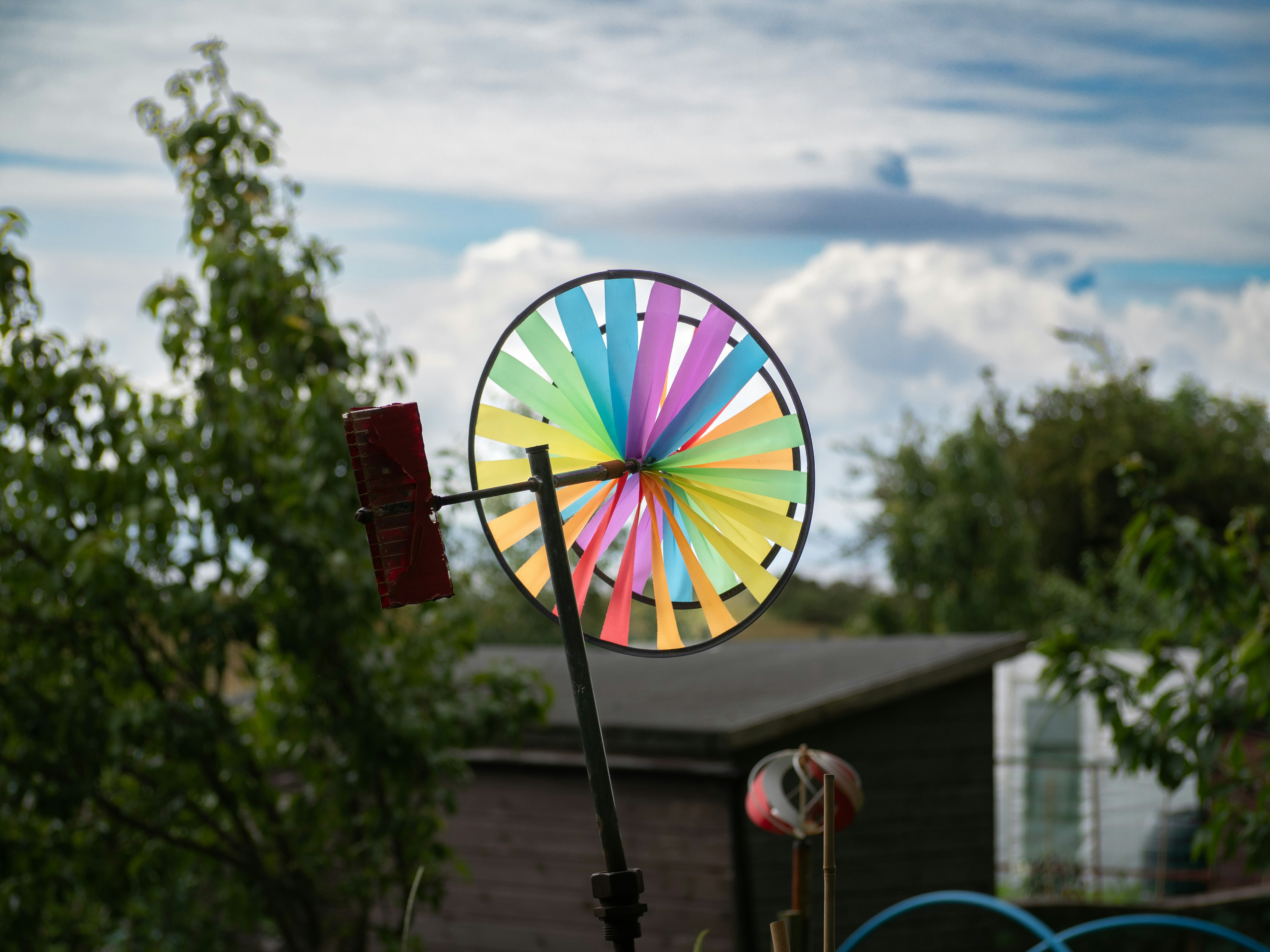 Kaleidoscopic Pinwheel in a Quiet Garden