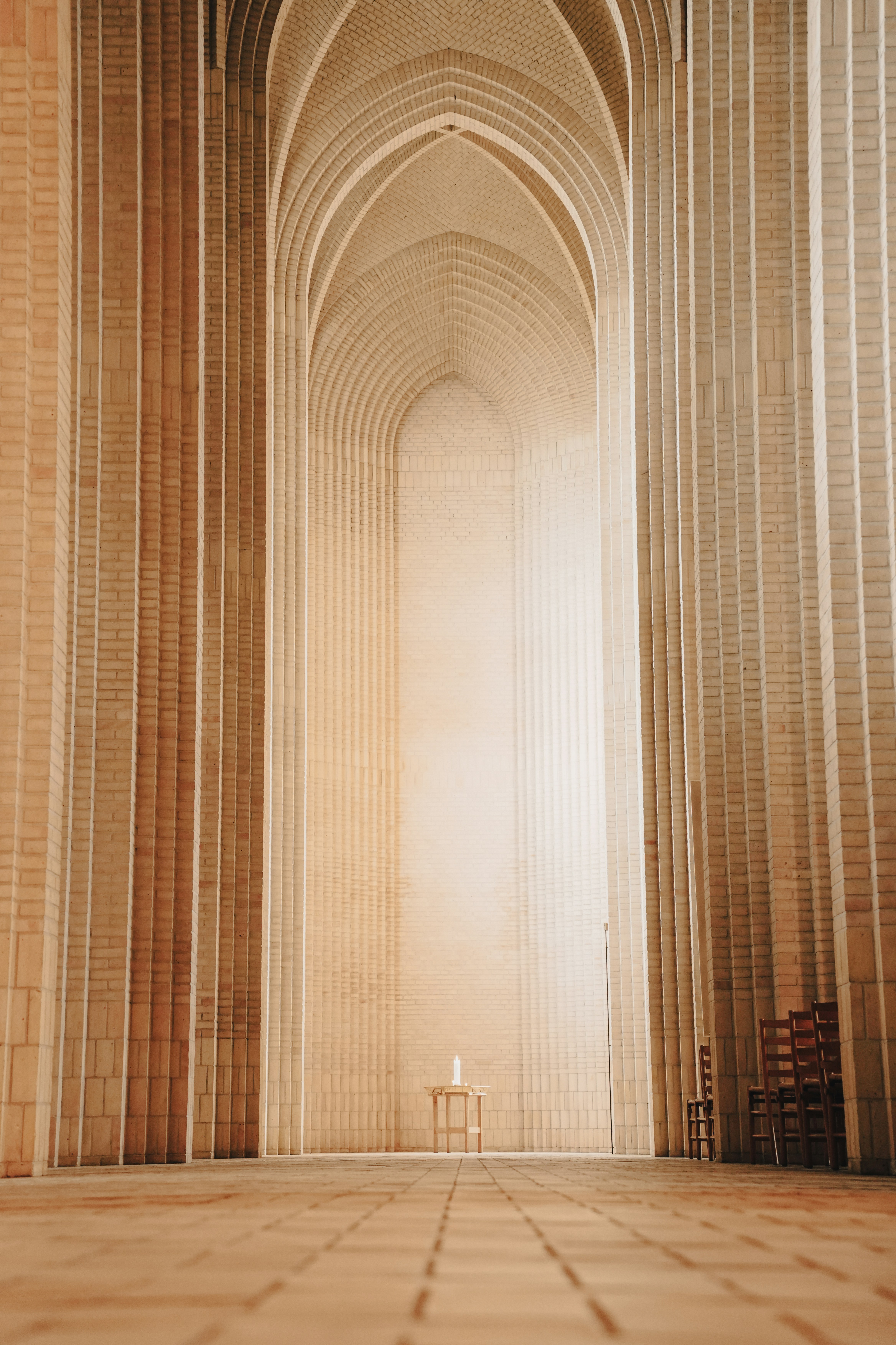 A large room with columns and chairs in it photo – Free Copenhagen ...